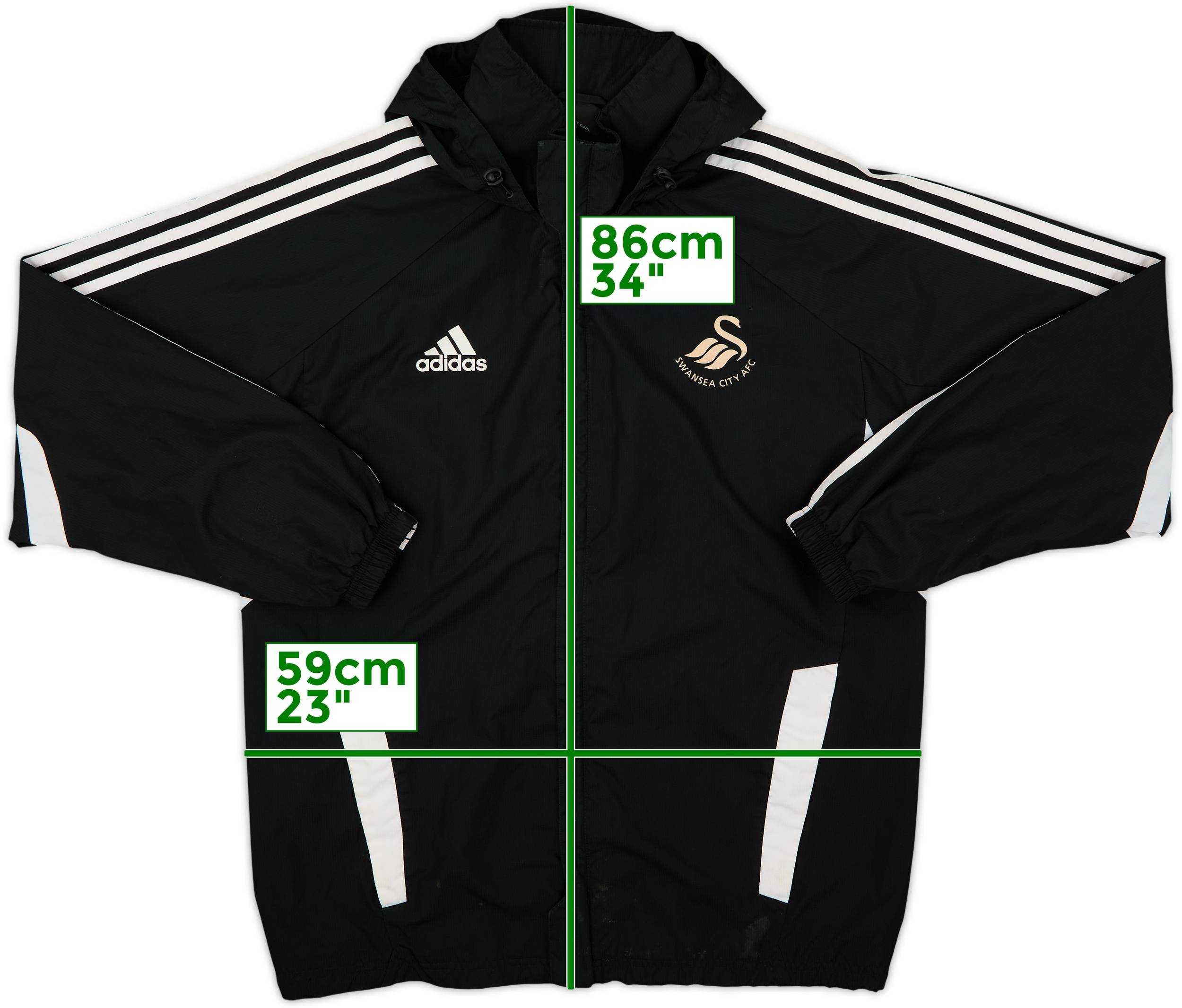 2011-12 Swansea adidas Hooded Rain Jacket - 6/10 - (L)