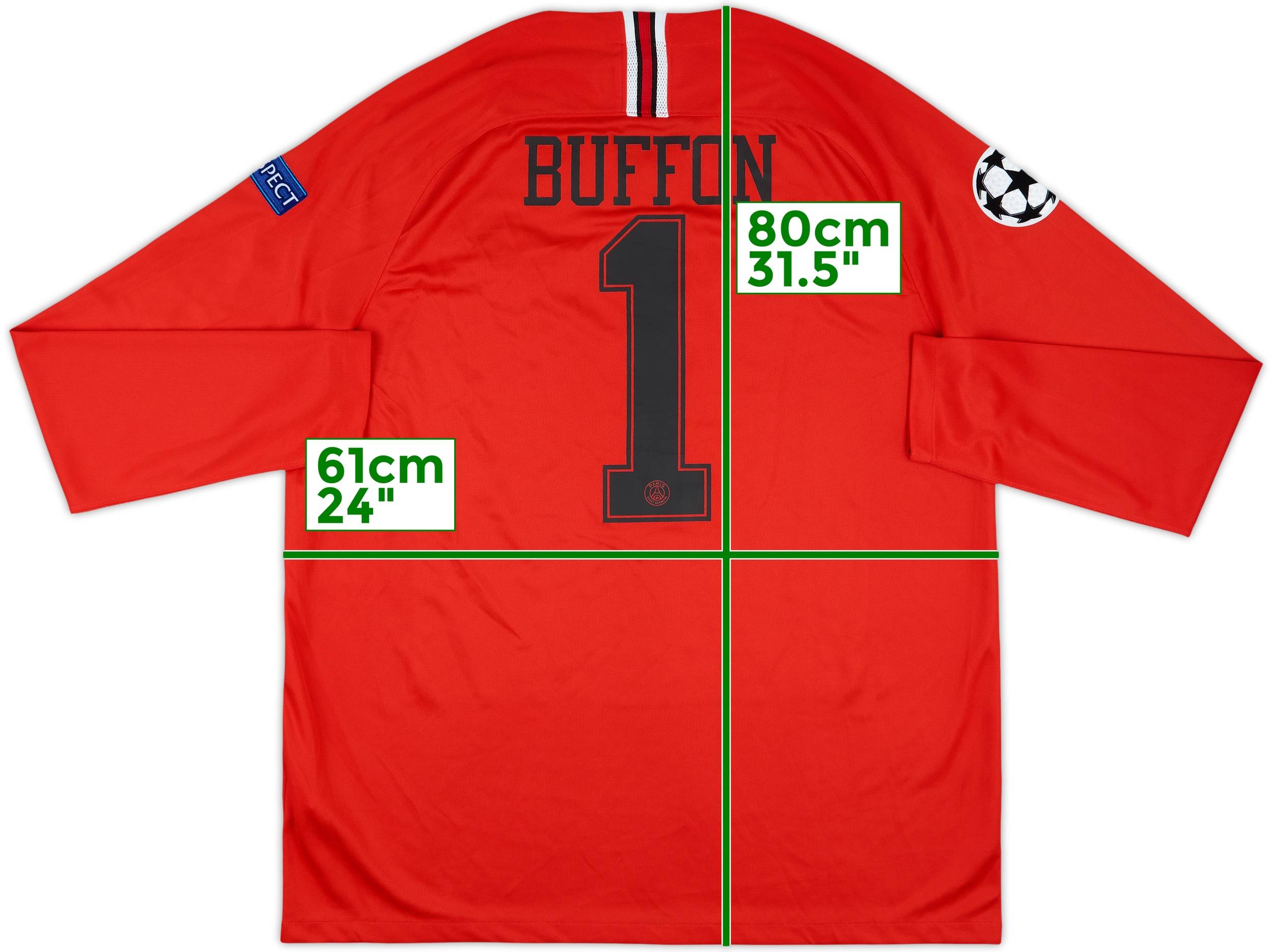 2018-19 Paris Saint-Germain Cup GK Shirt Buffon #1 - 9/10 - (XL)