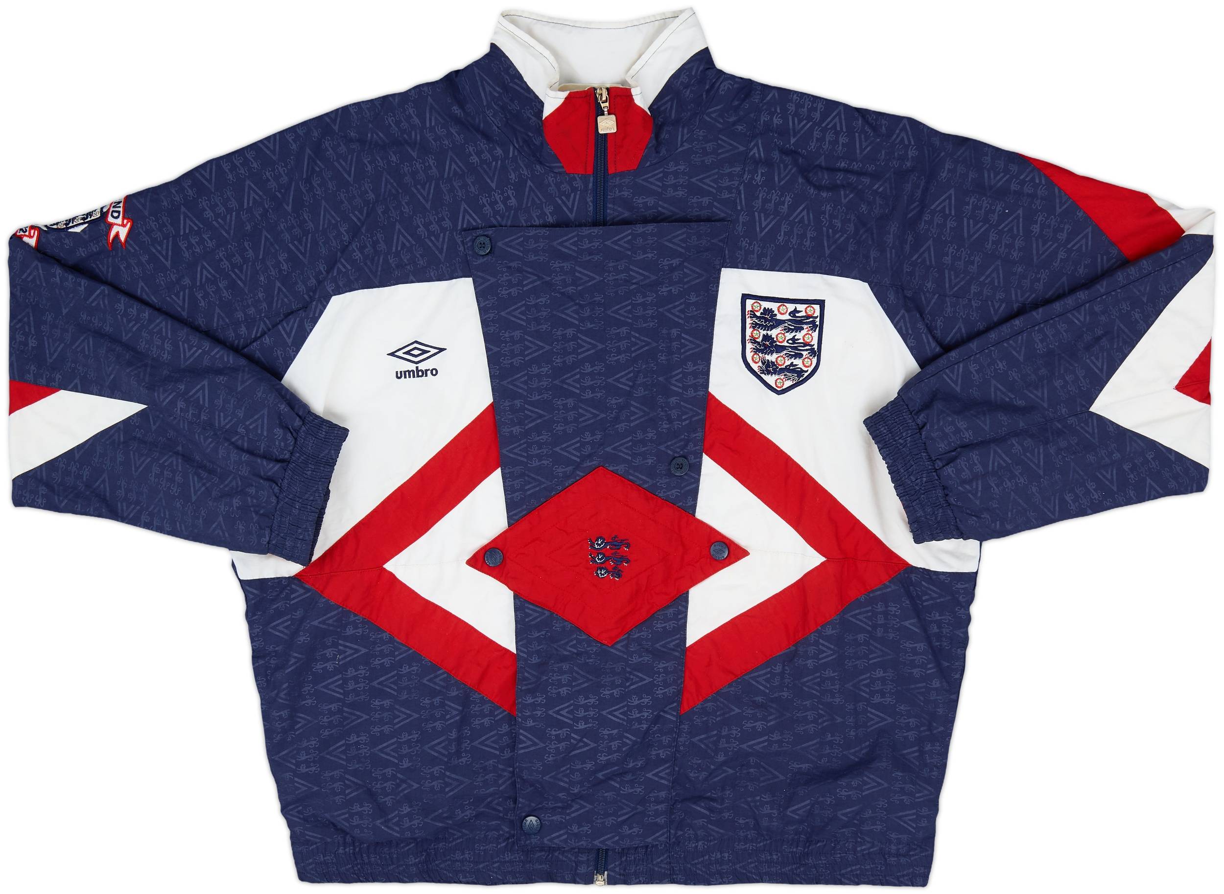 1990-92 England Umbro Track Jacket - 8/10 - (XL)