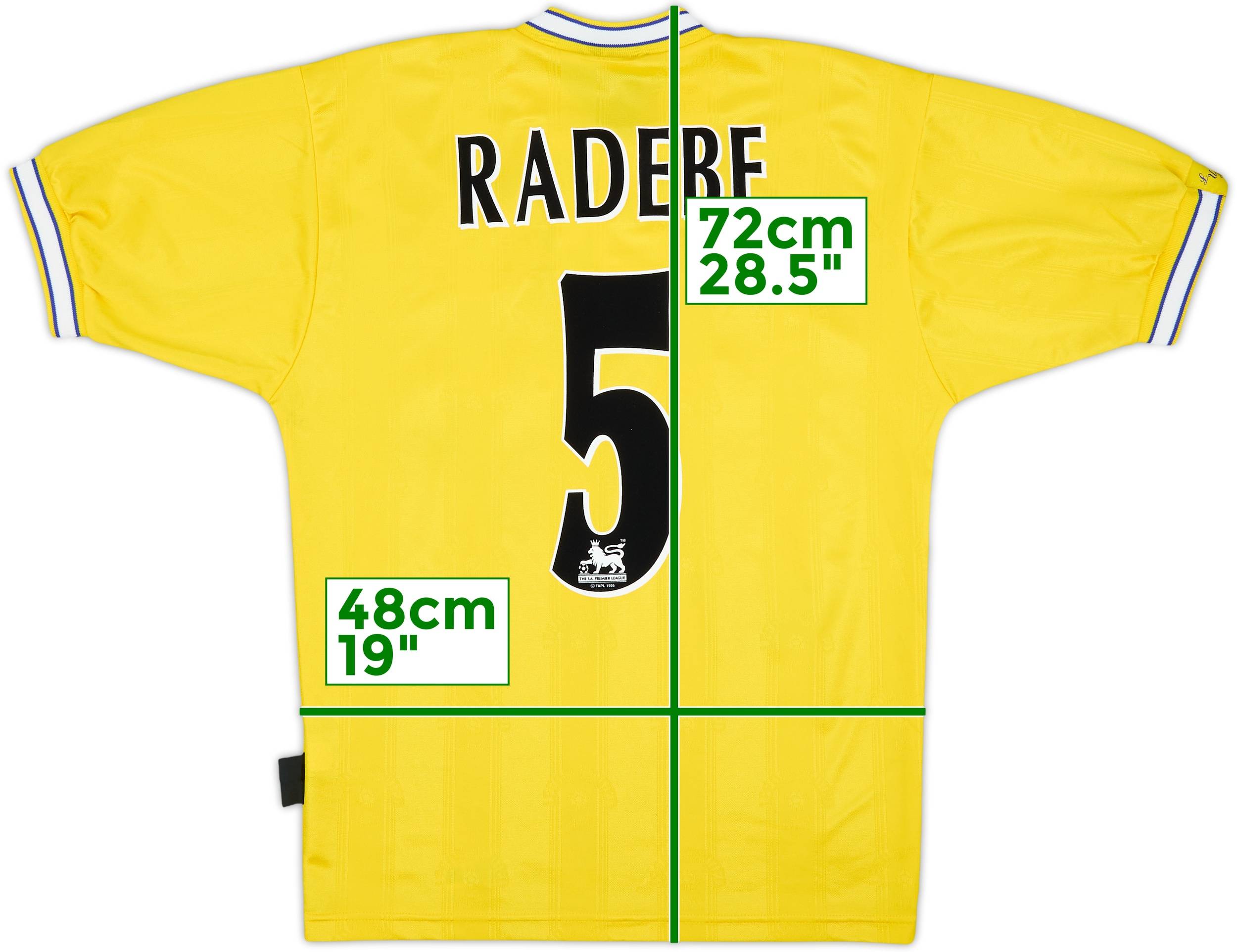 1996-99 Leeds United Away Shirt Radebe #5 - 9/10 - (S)