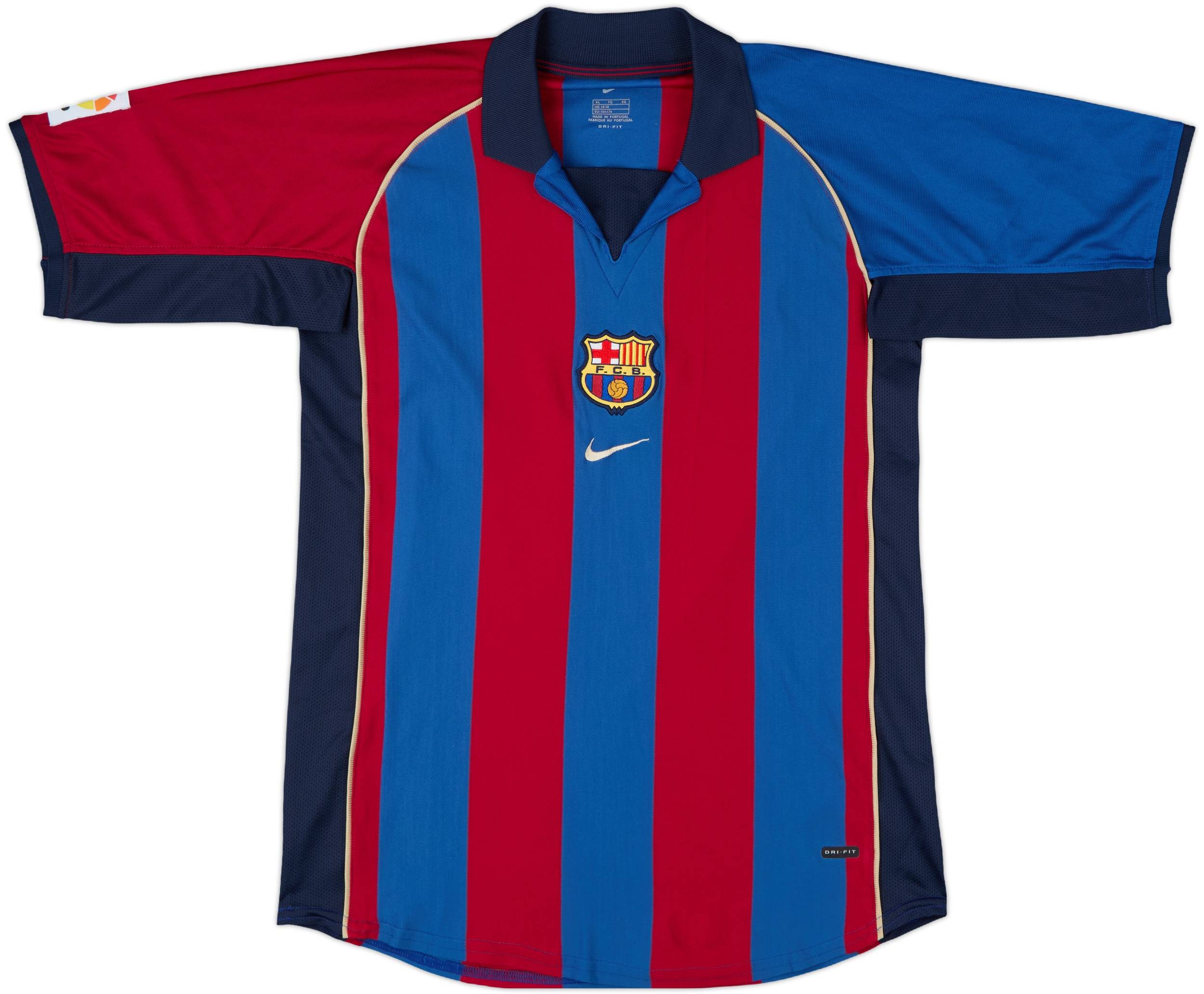 2001-02 Barcelona Home Shirt Rivaldo #10 - 10/10 - (XL.Boys)