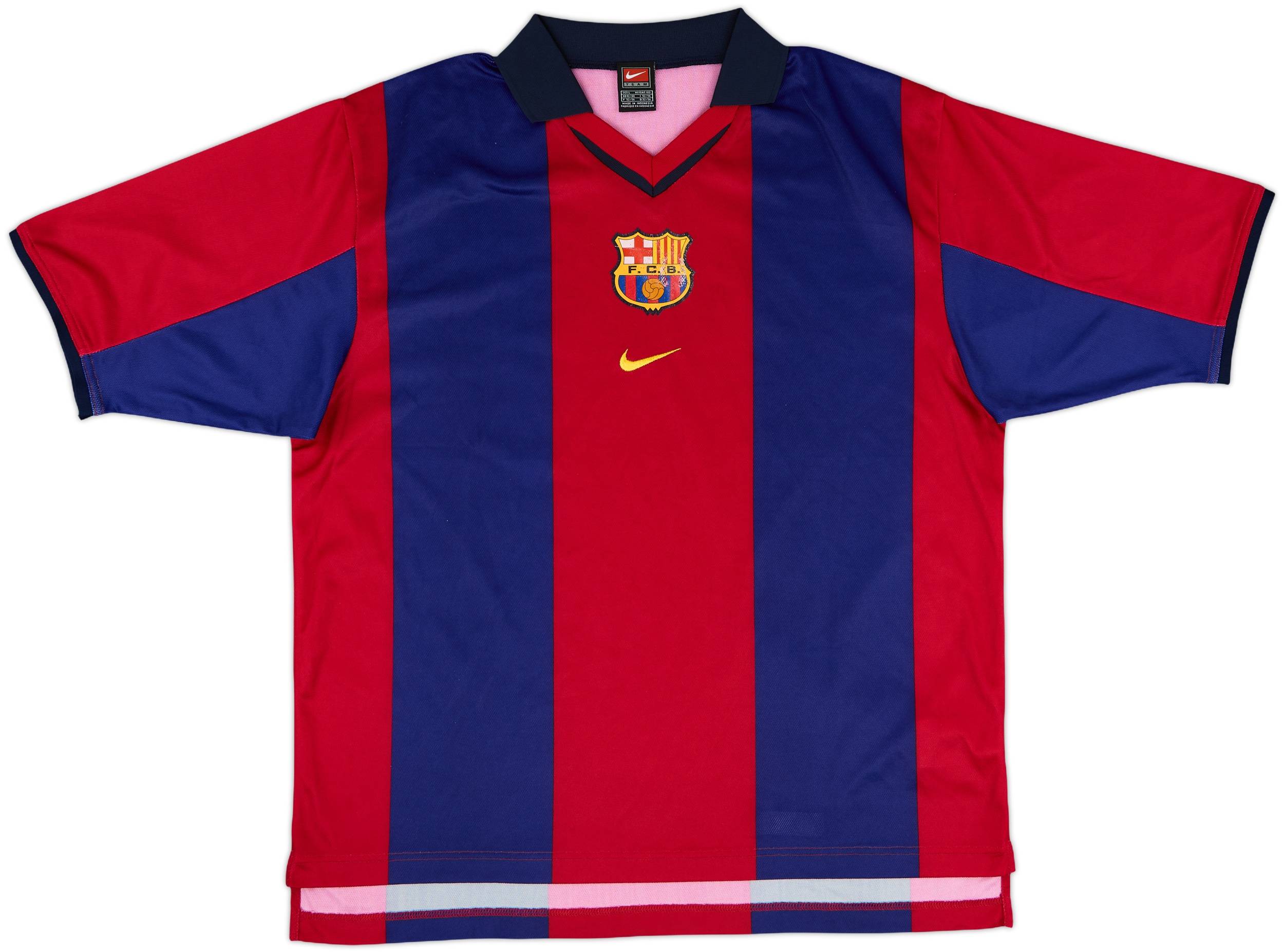 2000-01 Barcelona Basic Home Shirt Rivaldo #10 - 5/10 - (L)