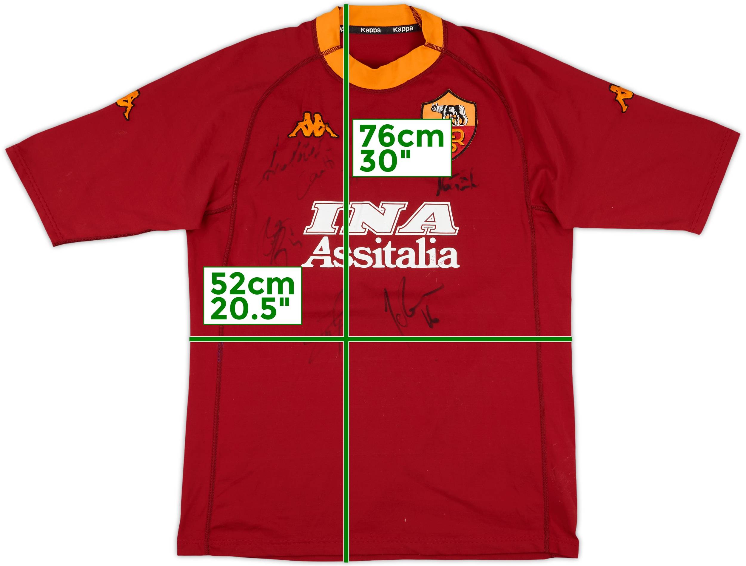 2000-01 Roma Squad Signed Home Shirt - 6/10 - (XXL)