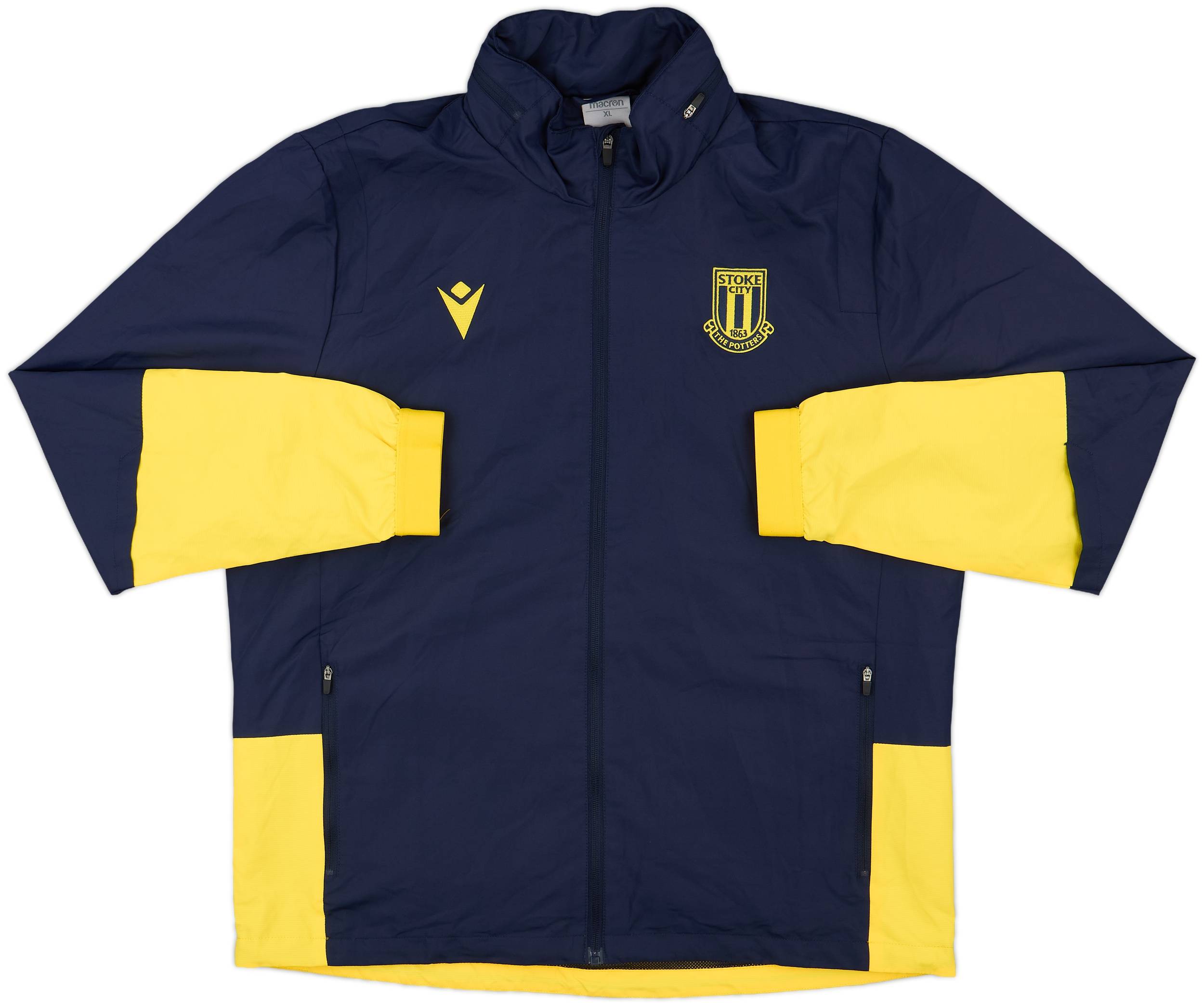 2018-19 Stoke City Macron Hooded Rain Jacket - 9/10 - (XL)