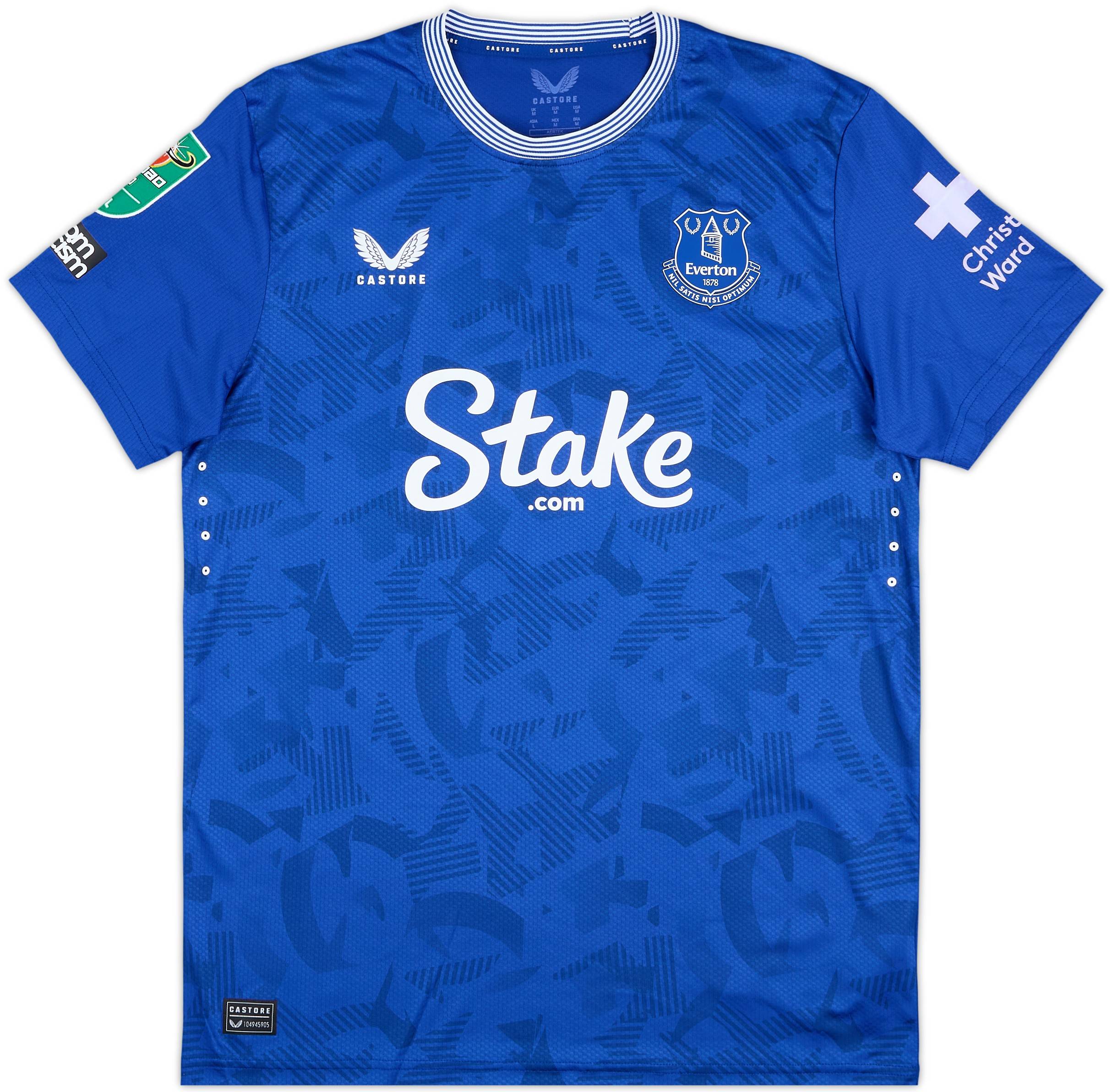 2024-25 Everton Match Issue Carabao Cup Home Shirt Maupay #21