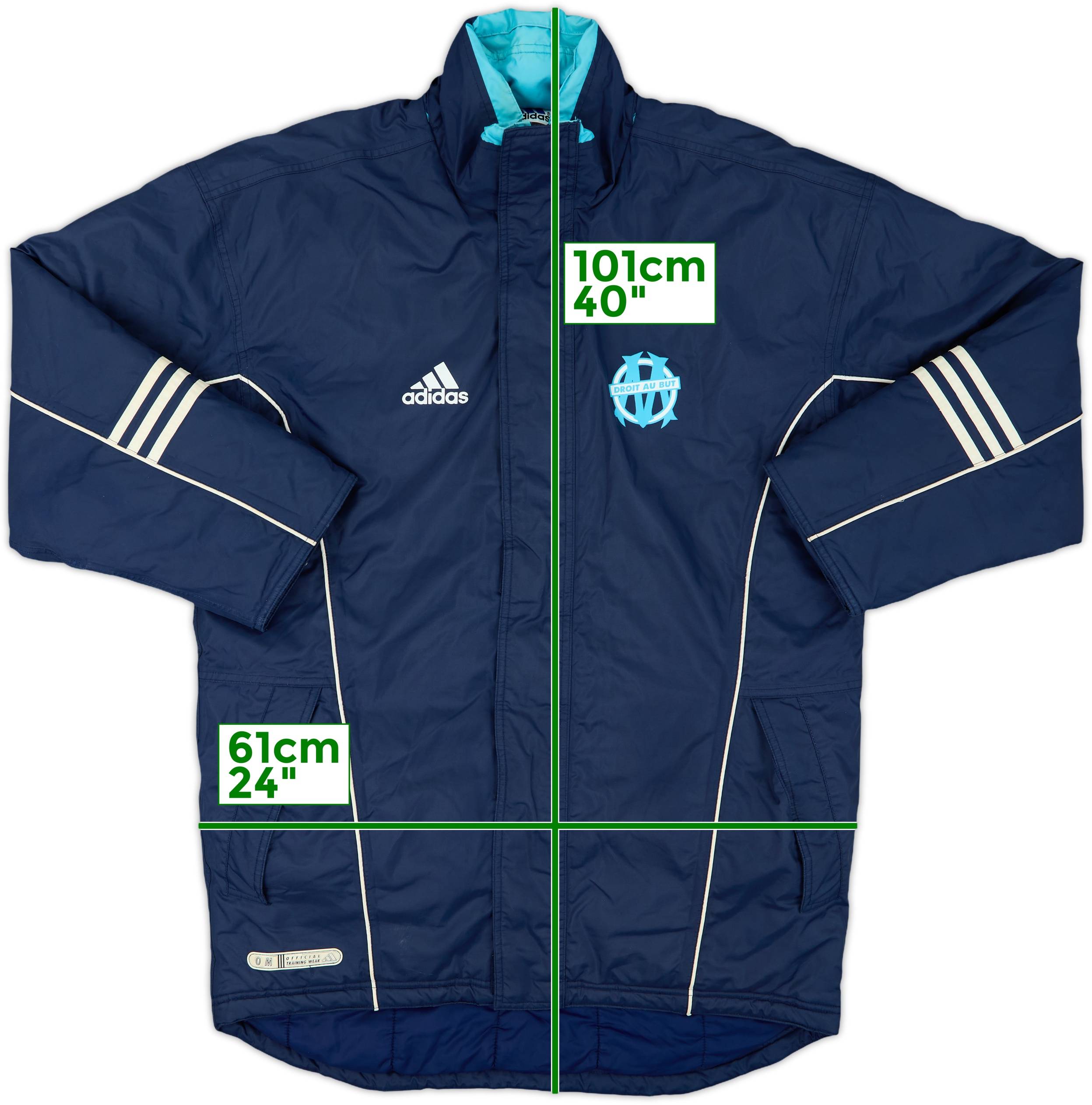 1999-00 Olympique Marseille adidas Padded Bench Coat - 9/10 - (M)