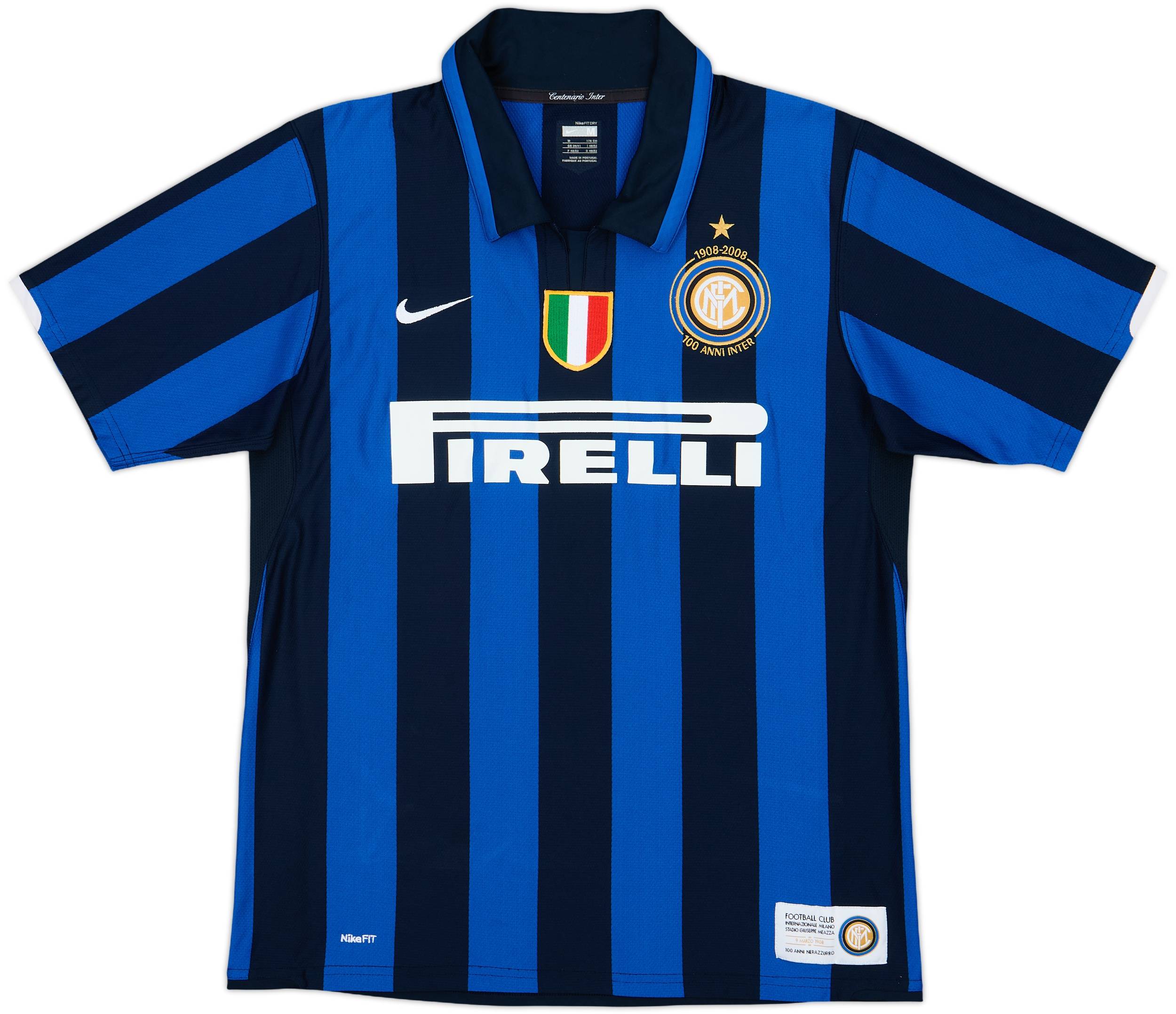 2007-08 Inter Milan Centenary Home Shirt Figo #7 - 8/10 - (M)