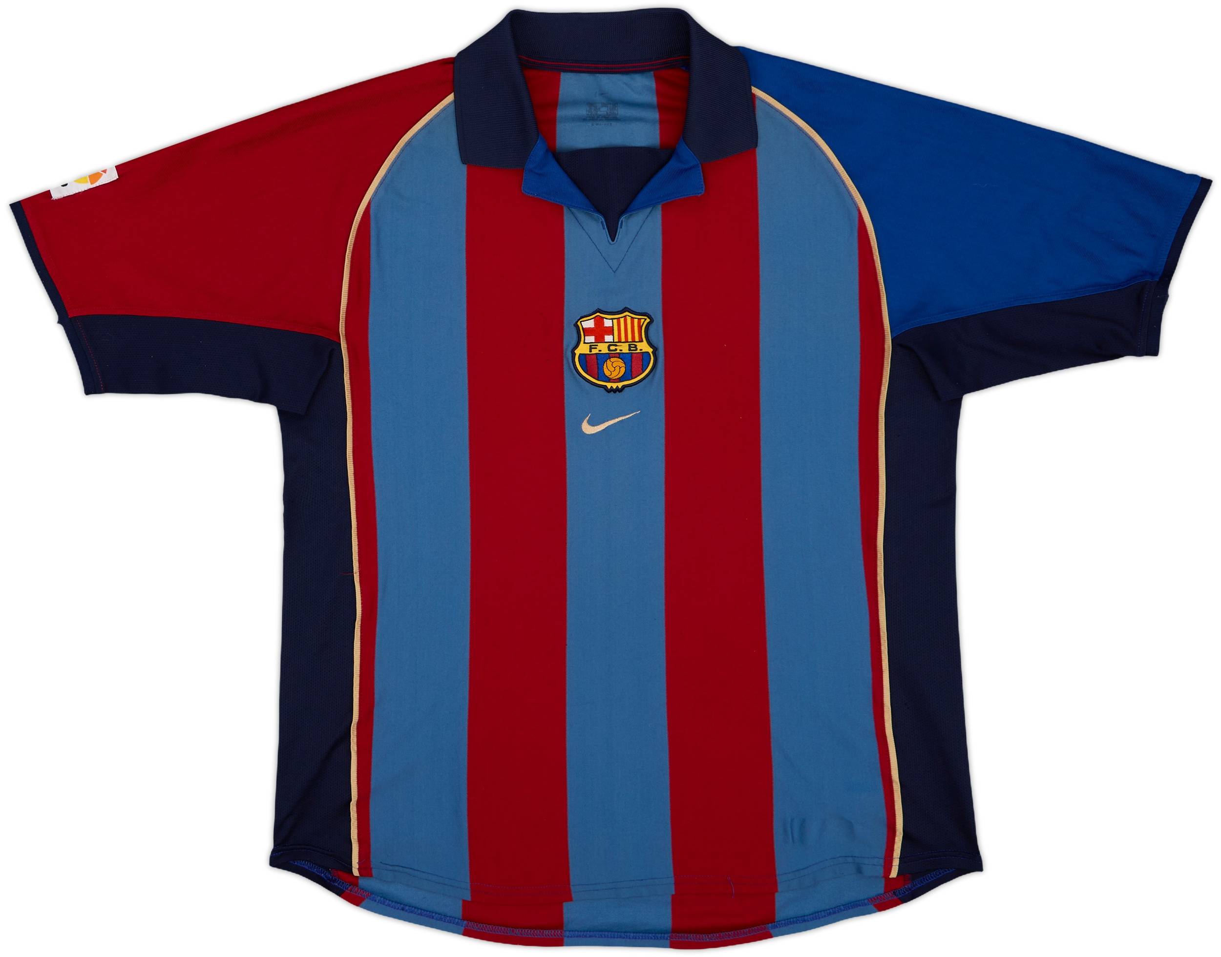 2001-02 Barcelona Home Shirt Rivaldo #10 - 6/10 - (L)