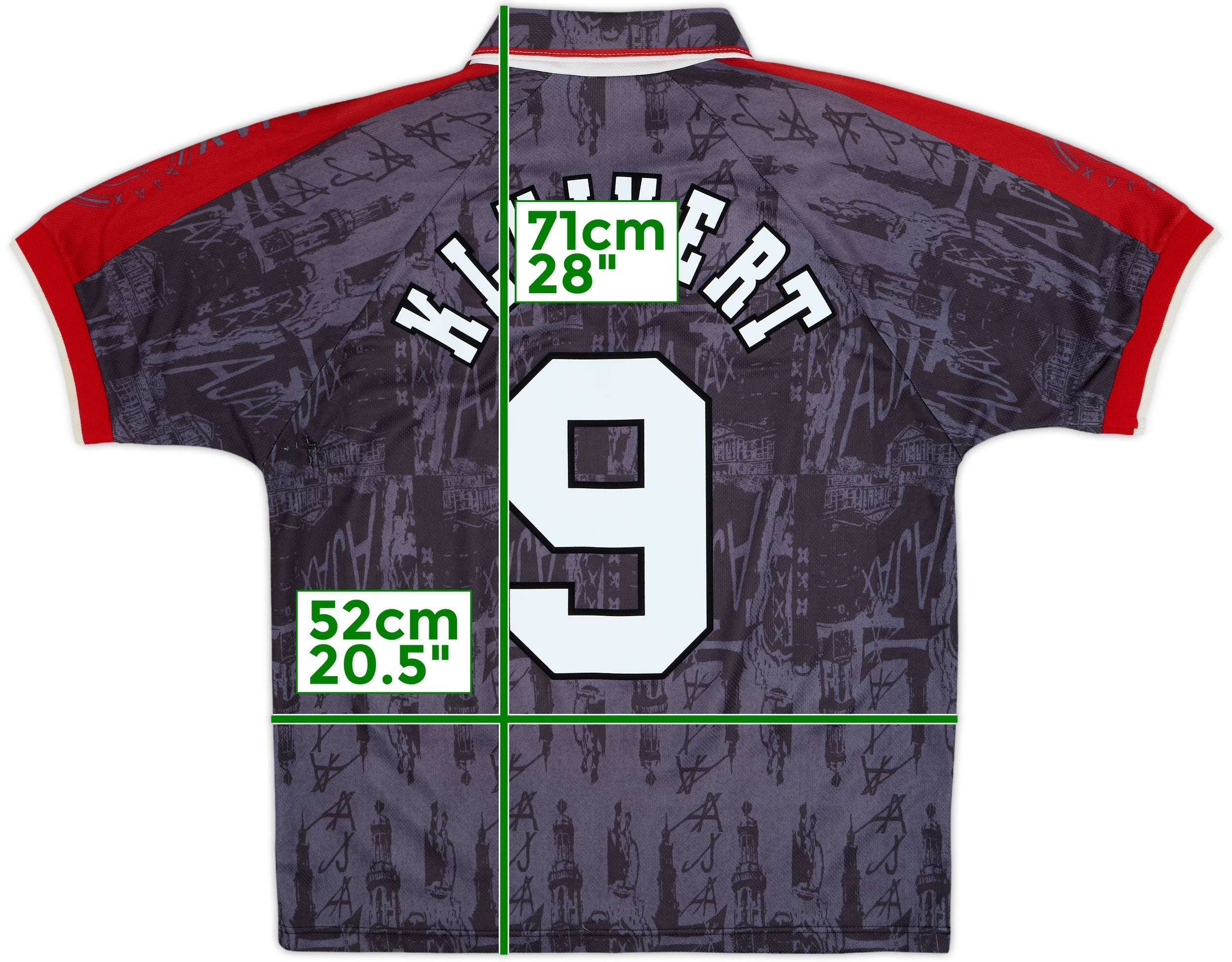 1996-97 Ajax Away Shirt Kluivert #9 - 10/10 - (M)