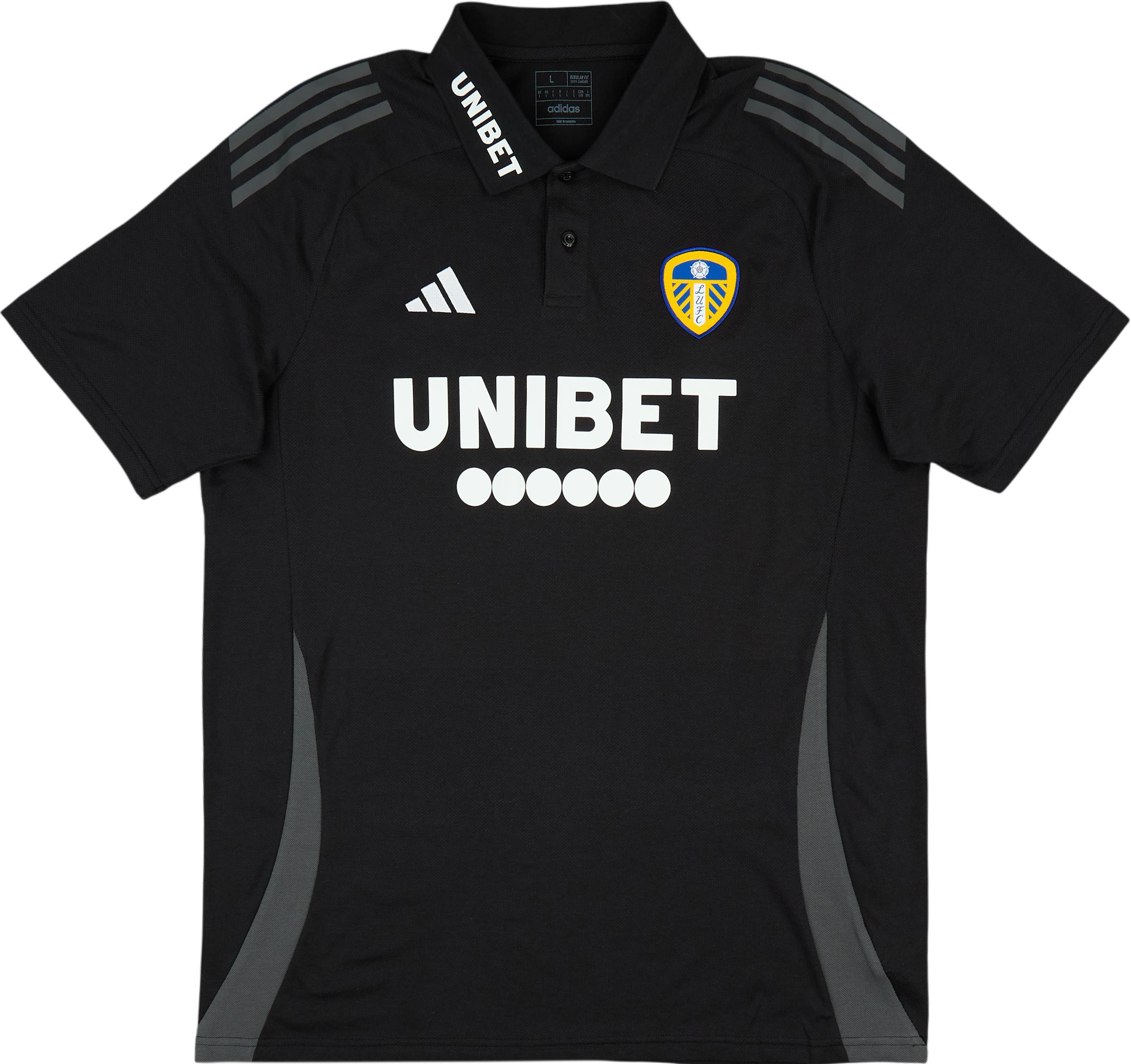 2024-25 Leeds United adidas Polo T-Shirt (S)