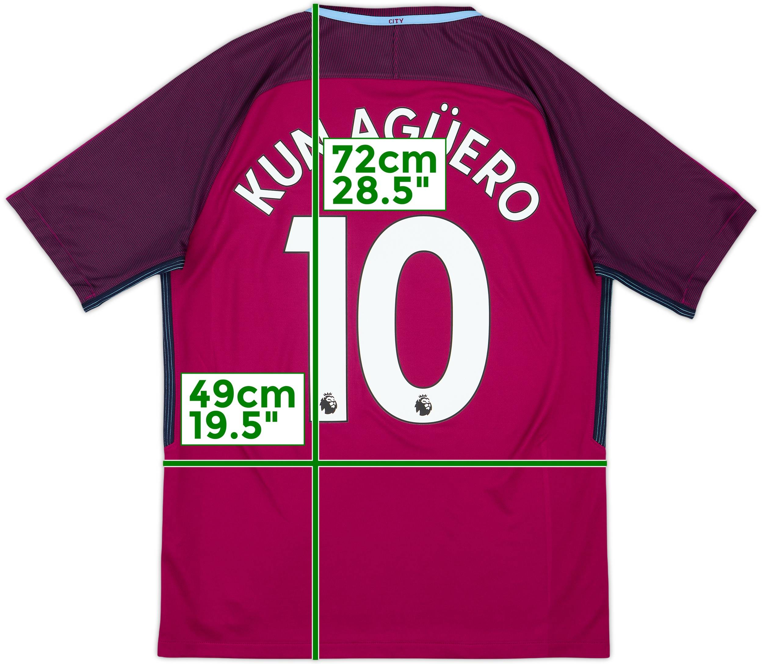 2017-18 Manchester City Away Shirt Kun Aguero #10 - 8/10 - (M)