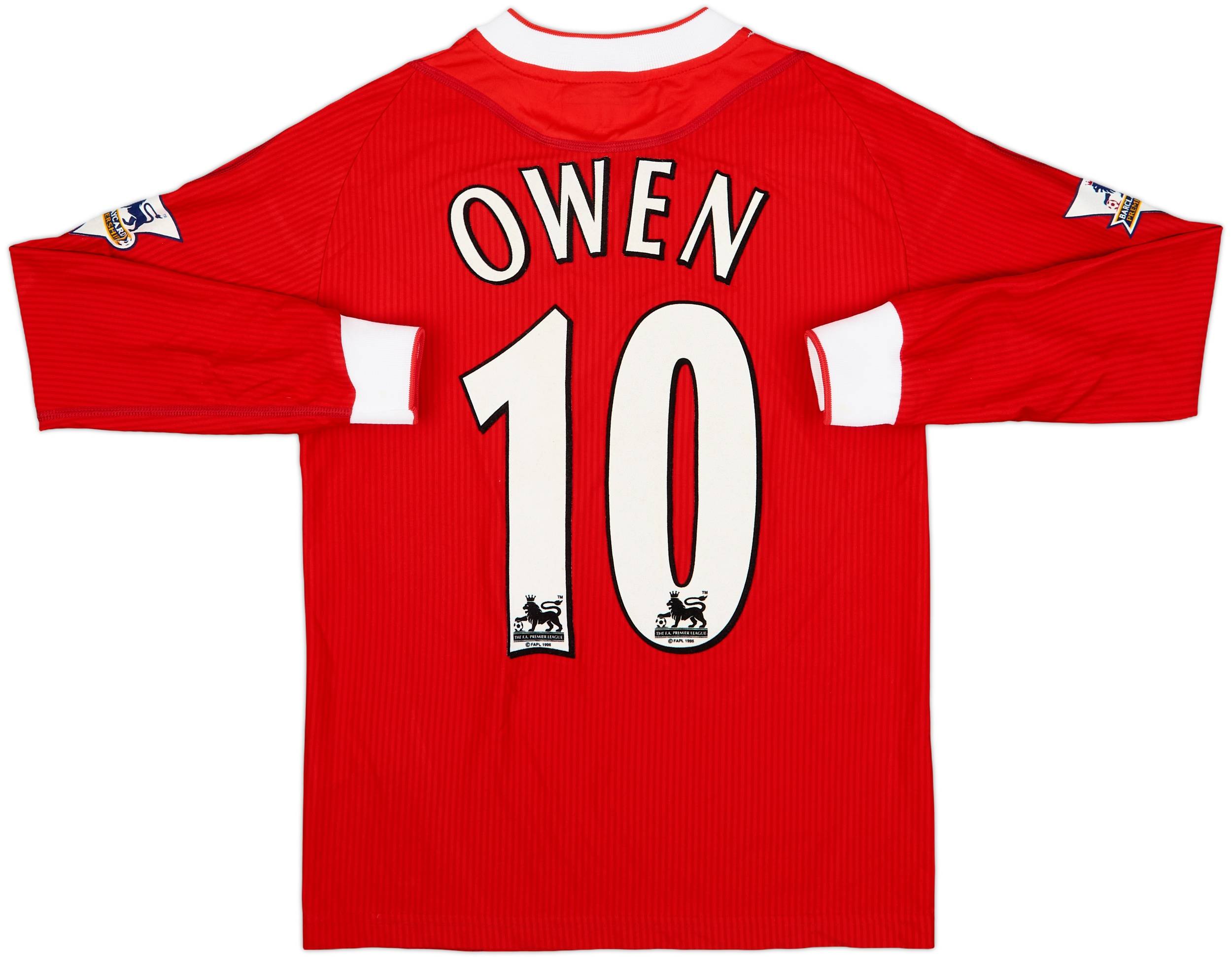 2002-04 Liverpool Home L/S Shirt Owen #10 - 9/10 - (L.Boys)