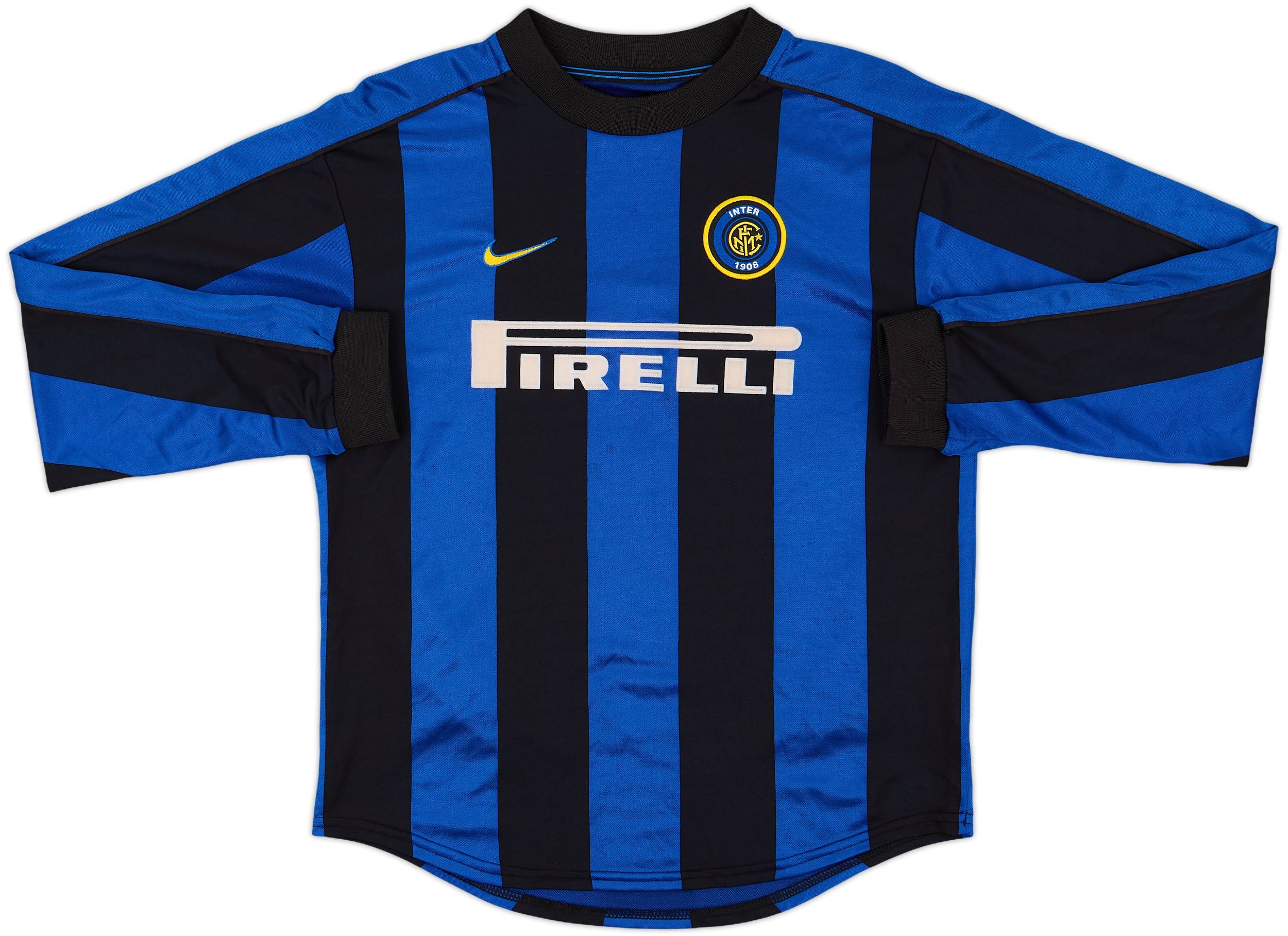 2000-01 Inter Milan Home L/S Shirt Ronaldo #9 - 10/10 - (L.Boys)