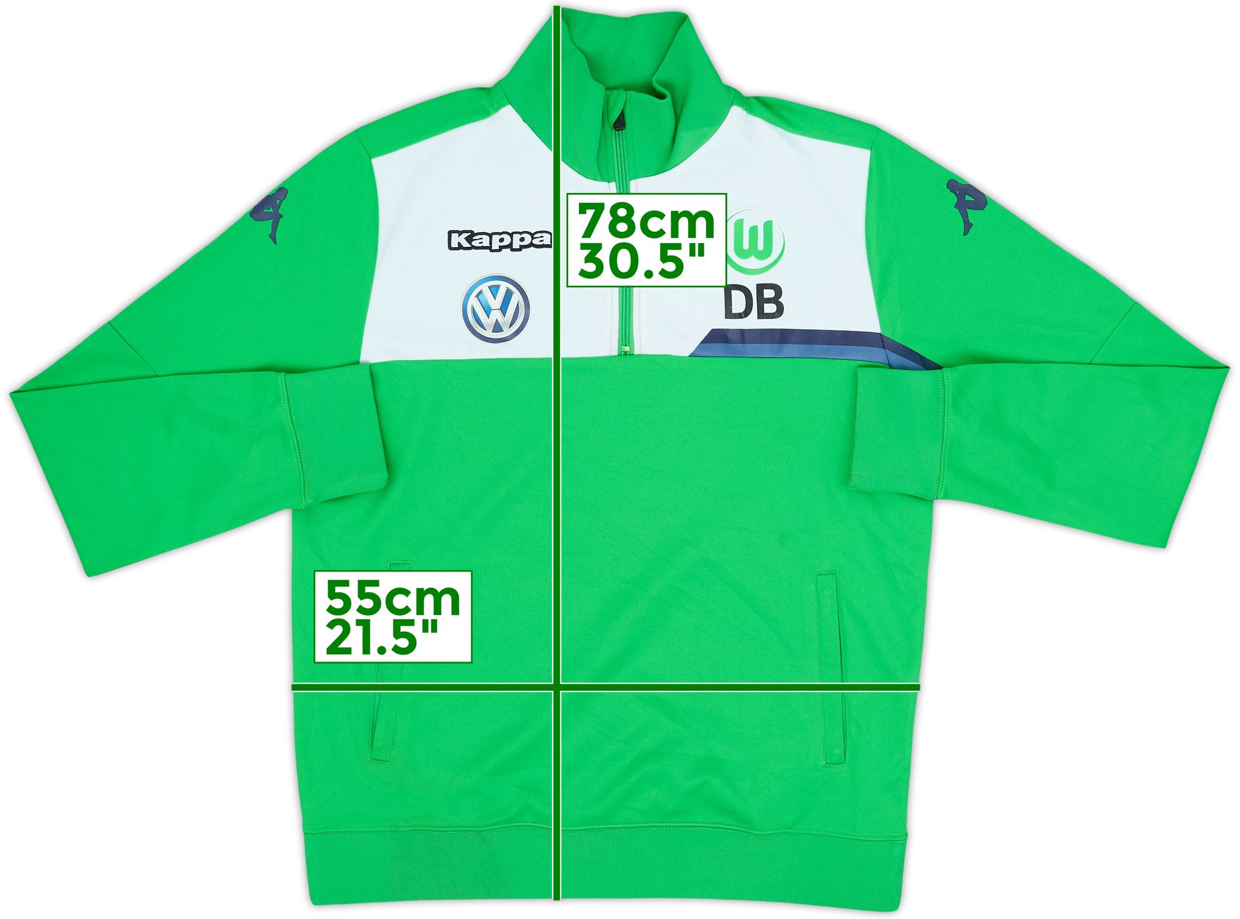 2014-15 Wolfsburg Staff Issue Kappa 1/4 Zip Drill Top DB - 5/10 - (L)