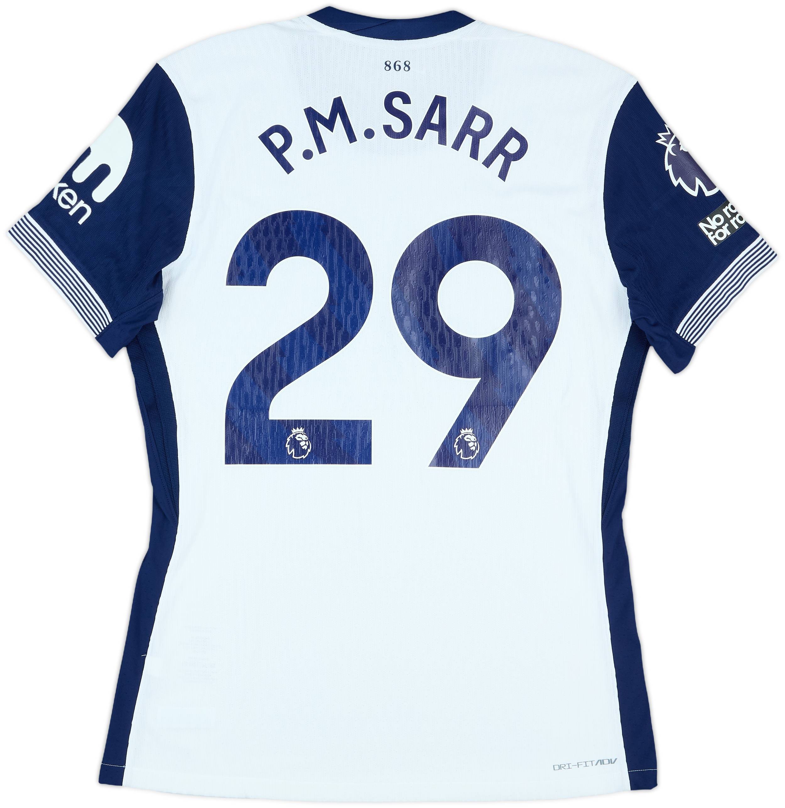 2024-25 Tottenham Match Issue Home Shirt P.M.Sarr #29