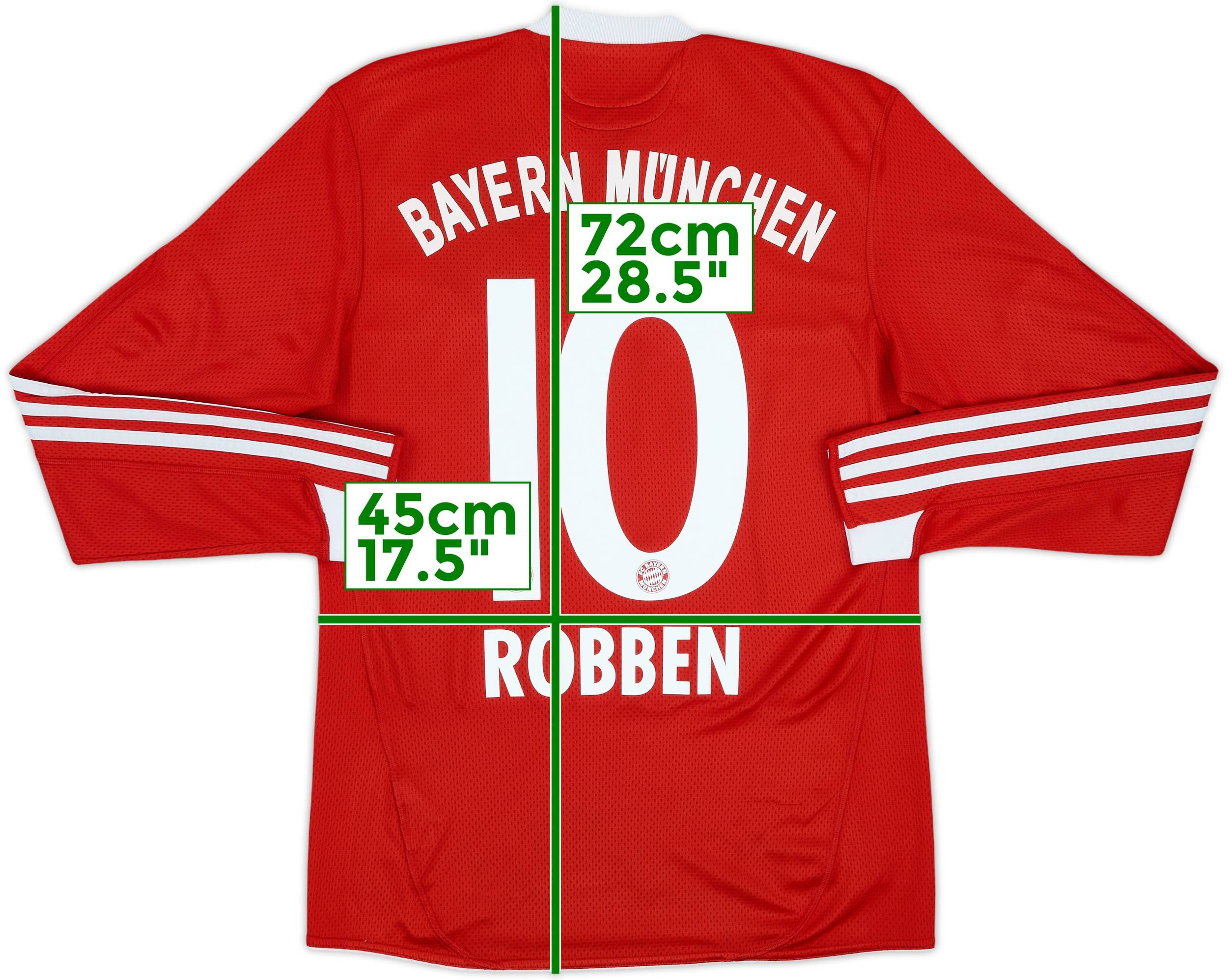 2009-10 Bayern Munich Home L/S Shirt Robben #10 - 6/10 - (S)