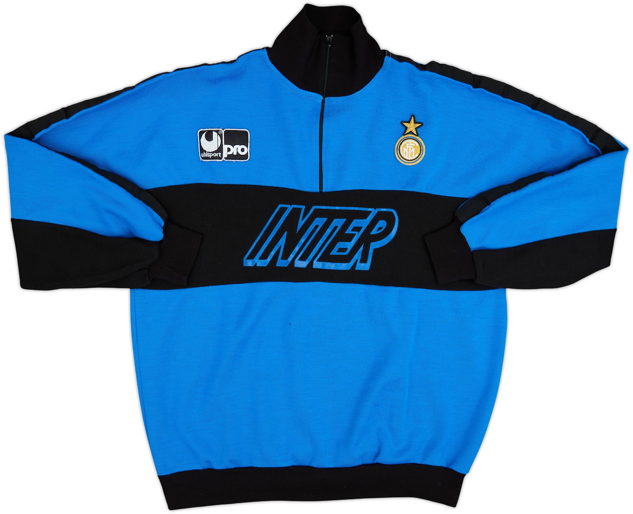 1990-91 Inter Milan Uhlsport 1/4 Zip Sweat Top - 5/10 - (M)