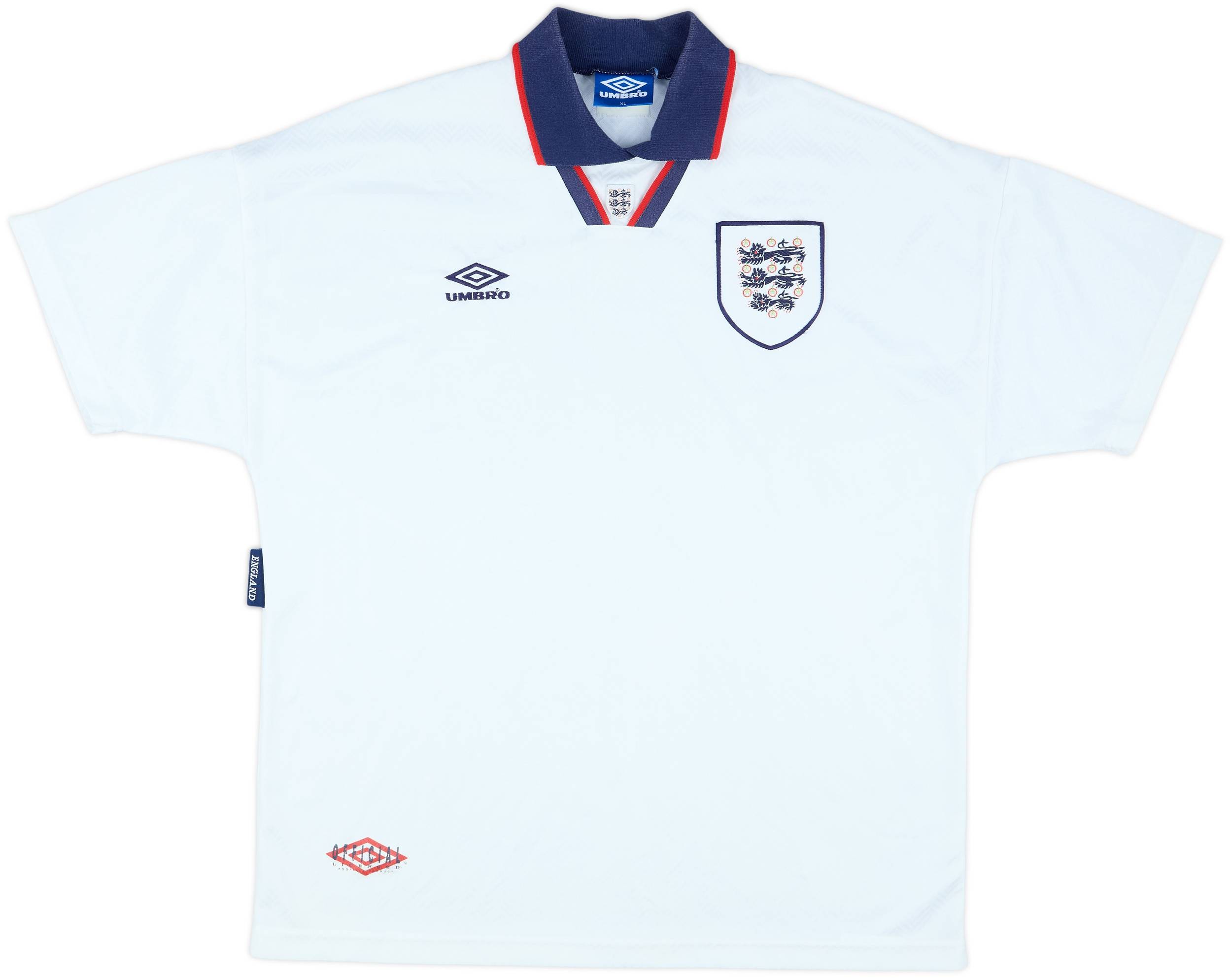 1993-95 England Home Shirt - 10/10 - (XL)