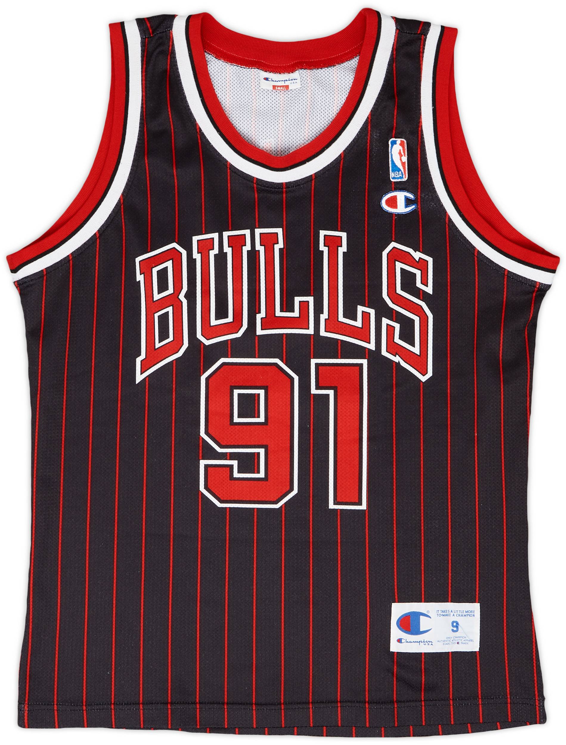 1995-97 Chicago Bulls Rodman #91 Champion Alternate Jersey - 9/10 - (S)