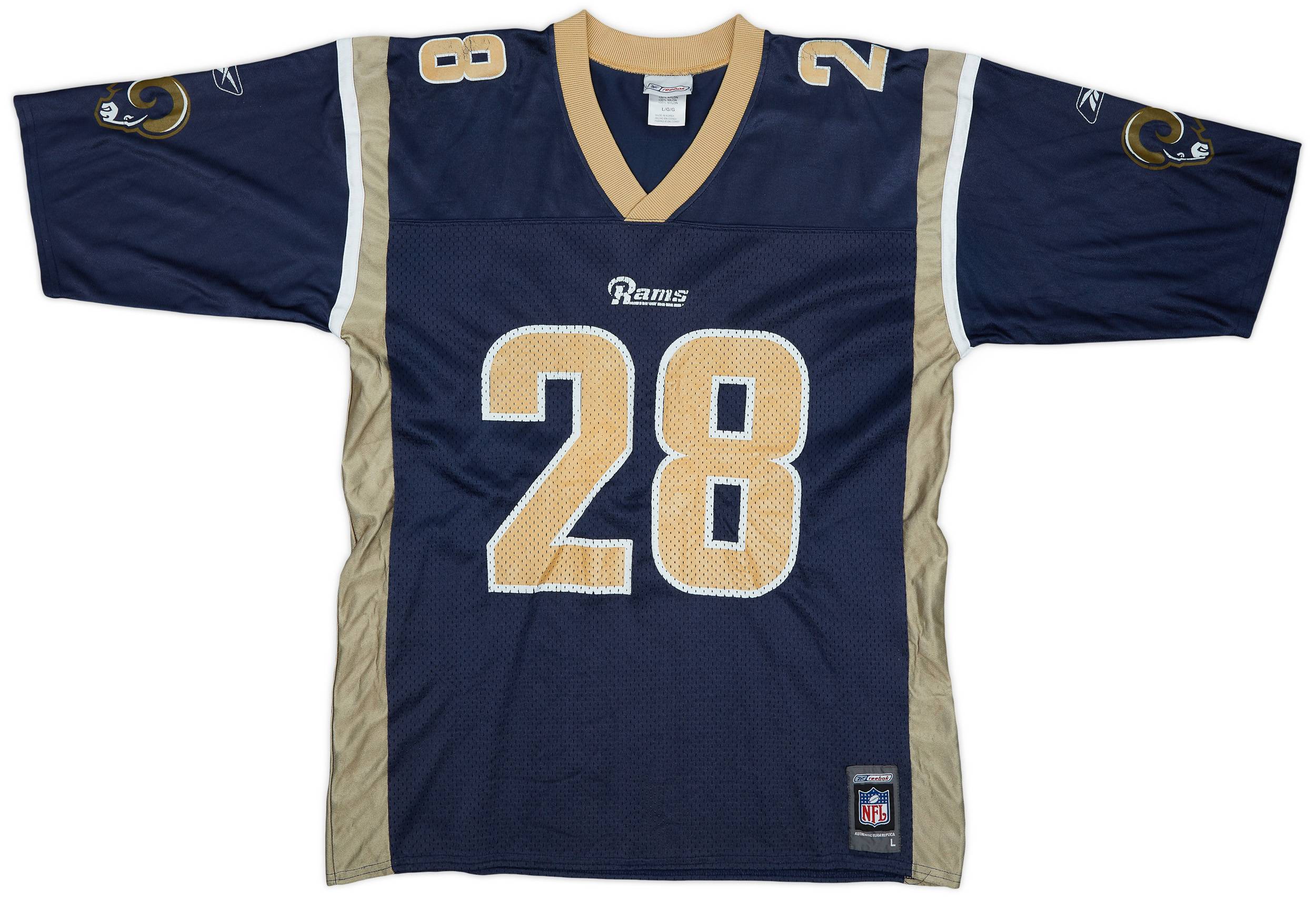 2001 St Louis Rams Faulk #28 Reebok Home Jersey - 5/10 - (L)