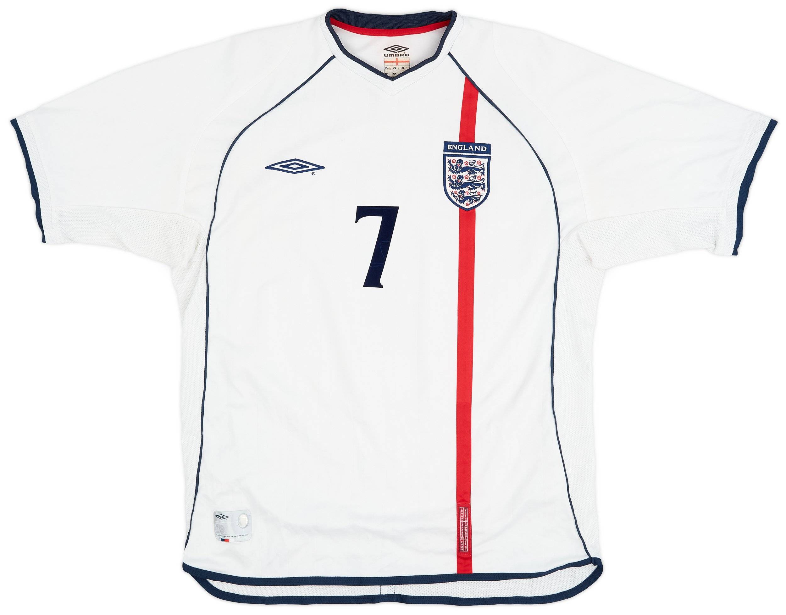 2001-03 England Home Shirt Beckham #7