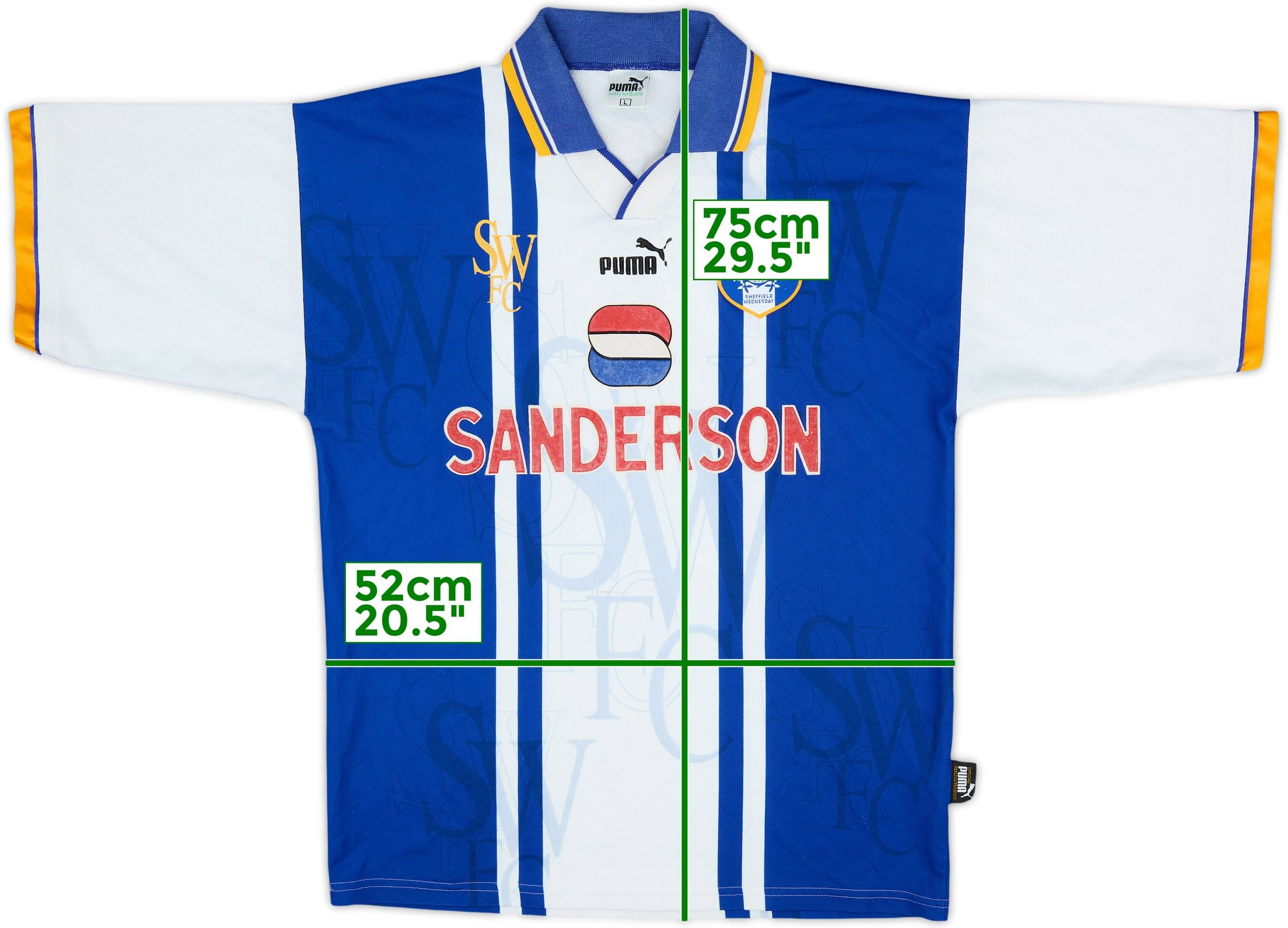 1995-97 Sheffield Wednesday Home Shirt Carbone - 7/10 - (L)