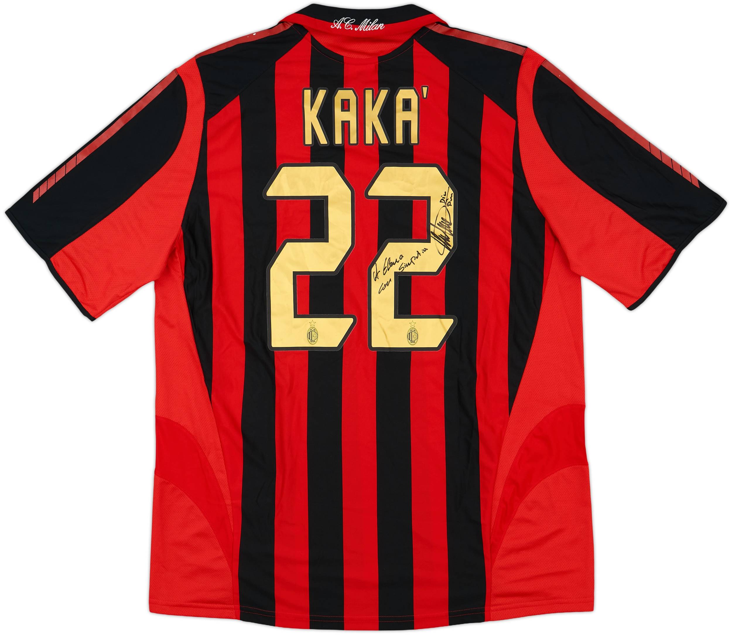 2005-06 AC Milan Signed Home Shirt Kaka #22 - 8/10 - (L)
