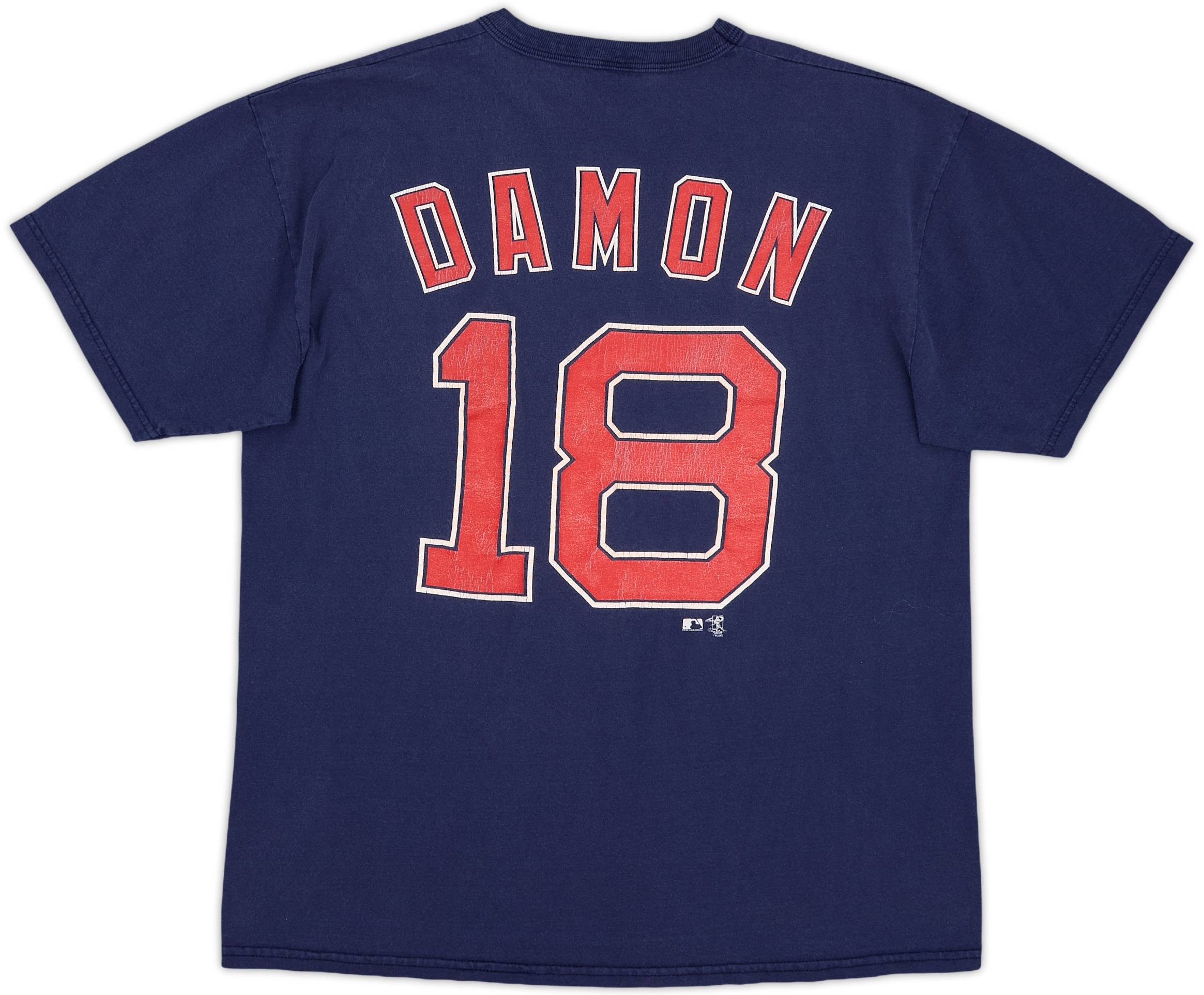 2002-05 Boston Red Sox Damon #18 Russell Athletic Tee - 5/10 - (M)
