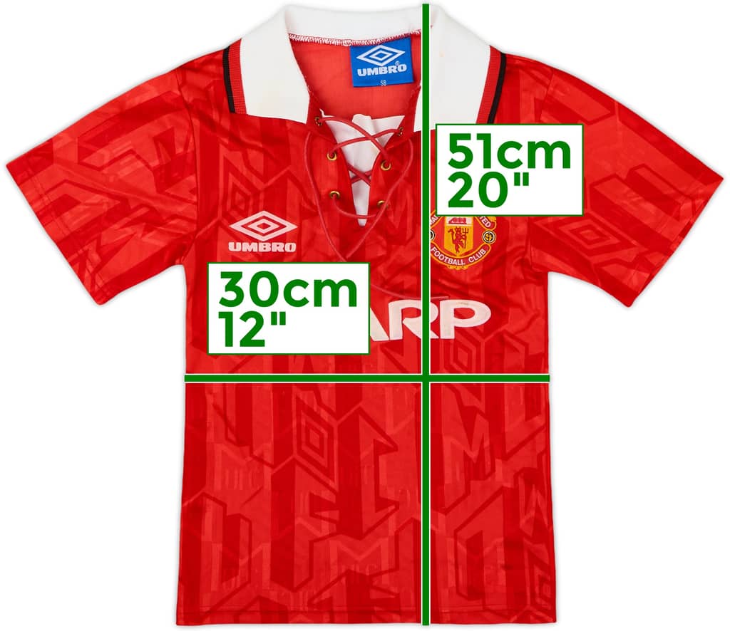 1992-94 Manchester United Home Shirt - 8/10 - (S.Boys)