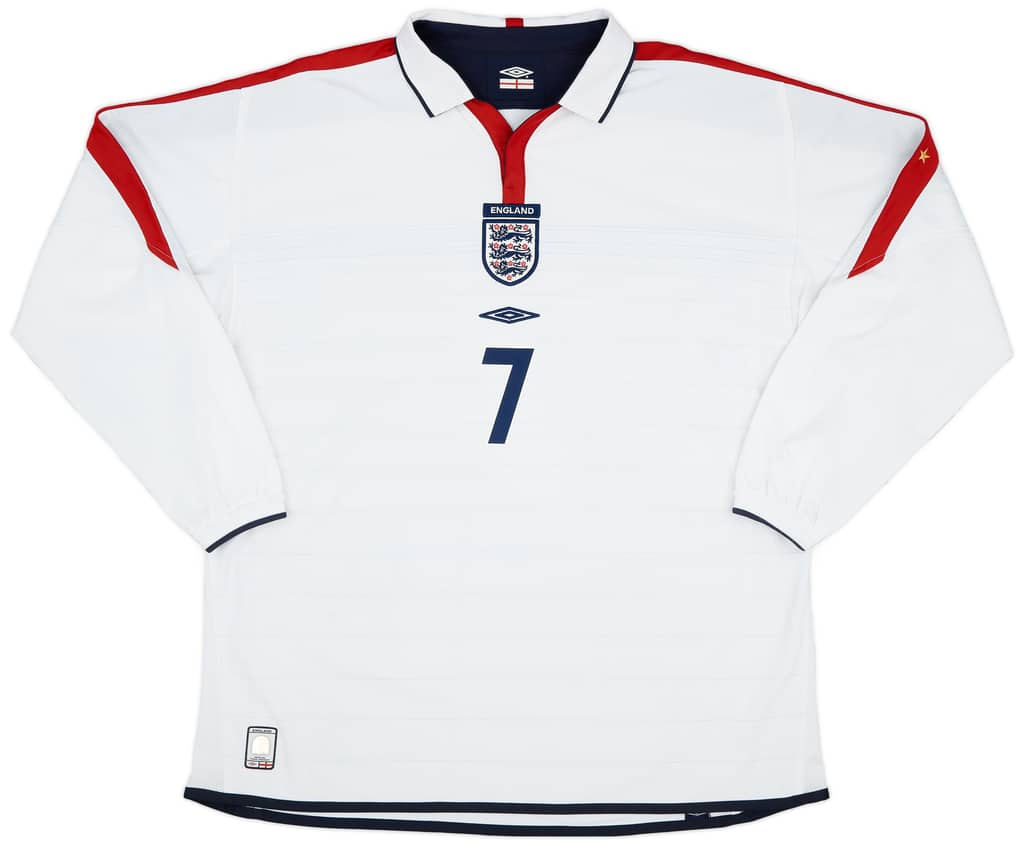 2003-05 England Home L/S Shirt Beckham #7