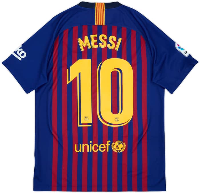 2018-19 Barcelona Home Shirt Messi #10 - 9/10 - (M)