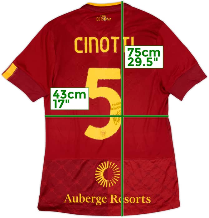 2022-23 Roma Femminile Match Issue Signed Home Shirt Cinotti #5