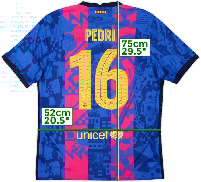 2021-22 Barcelona Third Shirt Pedri #16 - 10/10 - (L)