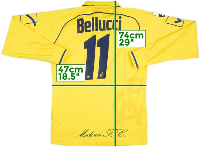 2010-11 Modena Match Issue Home L/S Shirt Bellucci #11