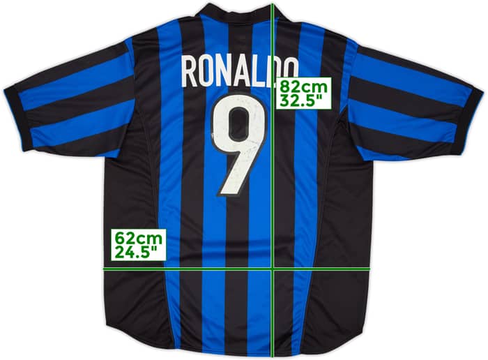1998-99 Inter Milan Home Shirt Ronaldo #9 - 6/10 - (XL)