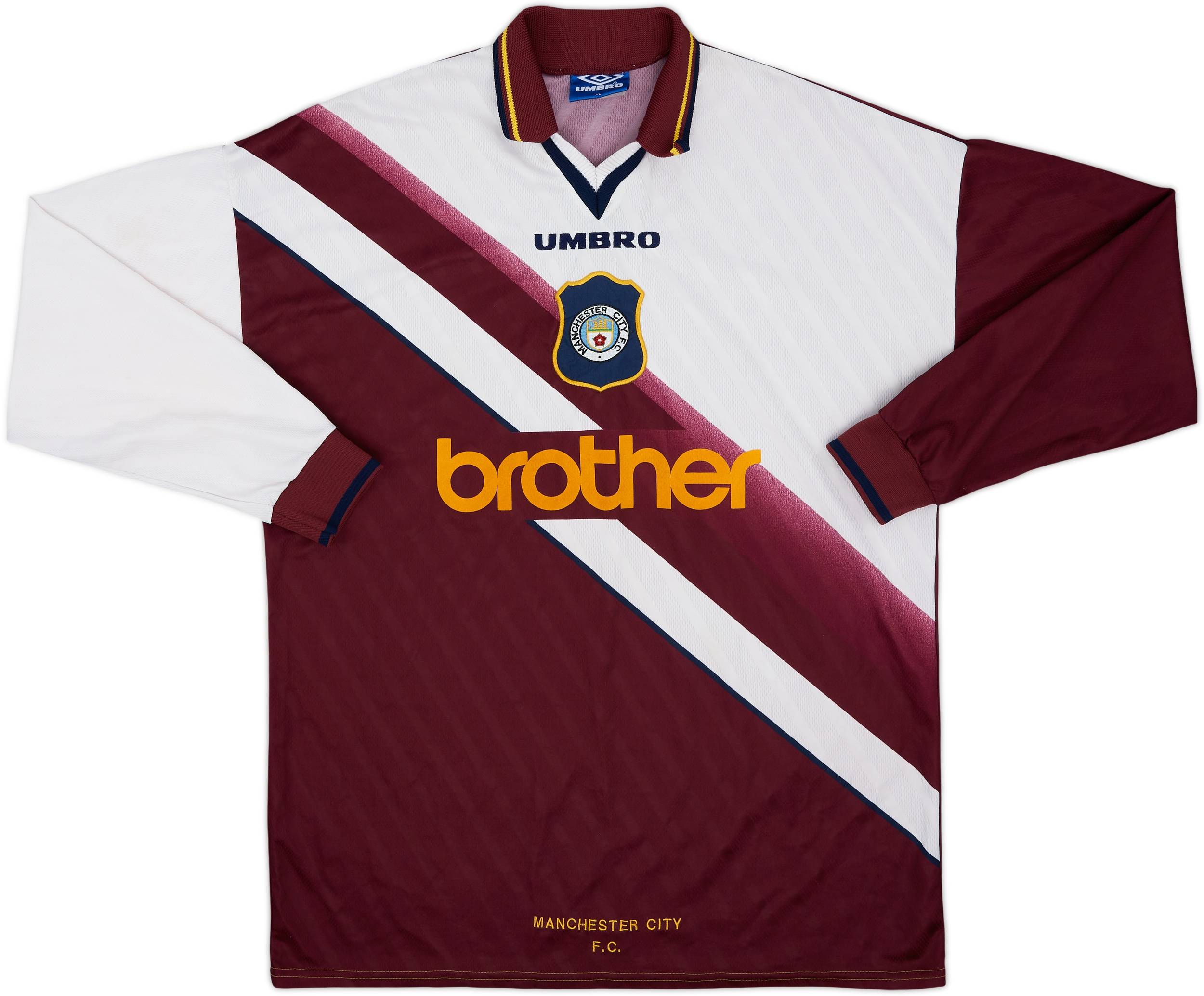 1996-97 Manchester City Player Issue Away L/S Shirt - 8/10 1996-97 Manchester City Player Issue Away L/S Shirt - 8/10