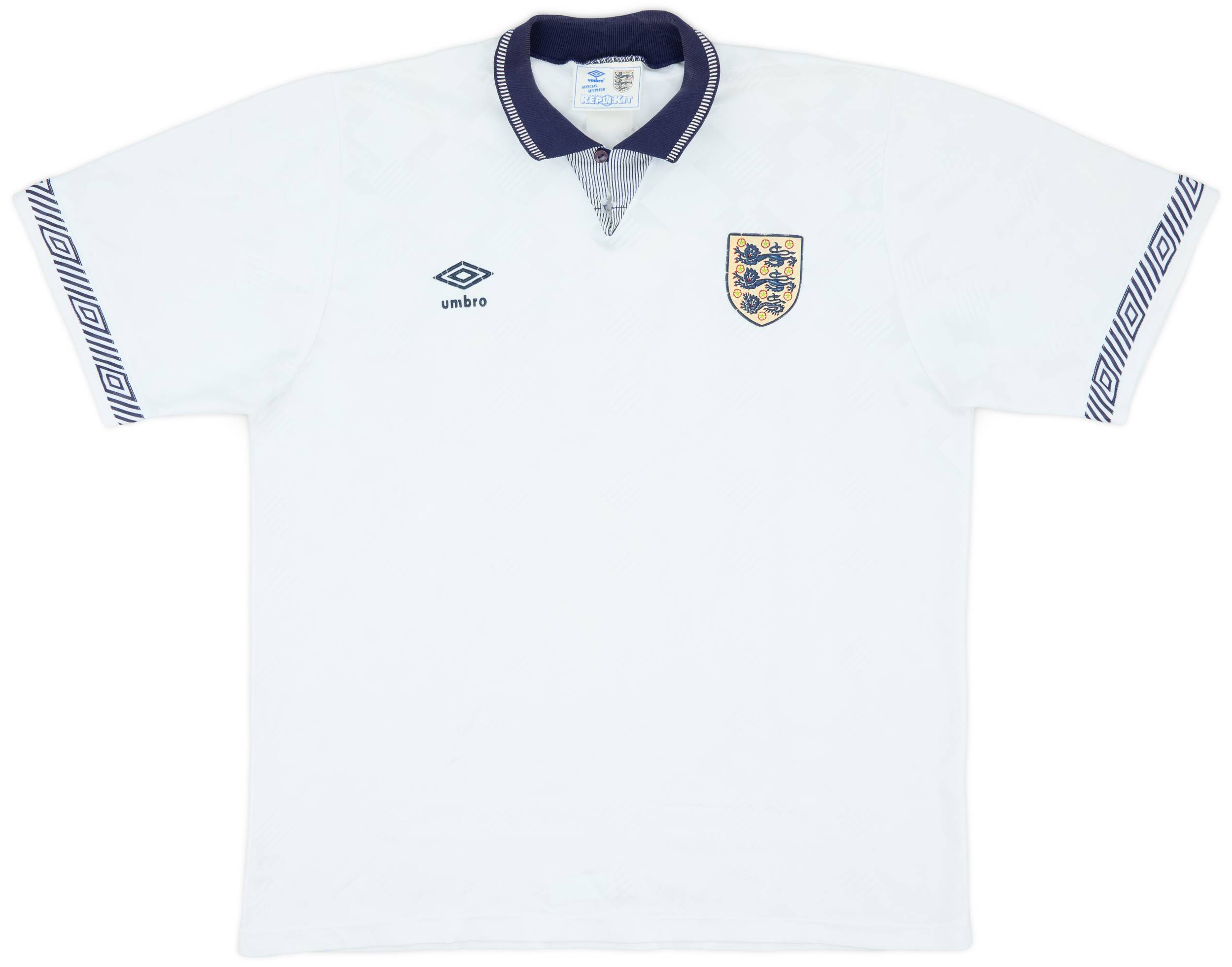 1990-92 England Home Shirt - 6/10 - (XL)