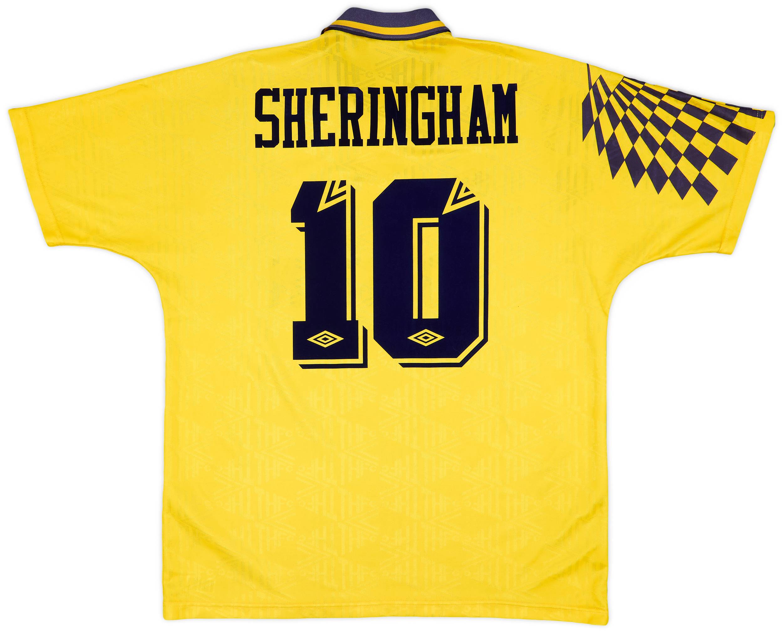 1991-95 Tottenham Away Shirt Sheringham #10 - 9/10 - (XL)