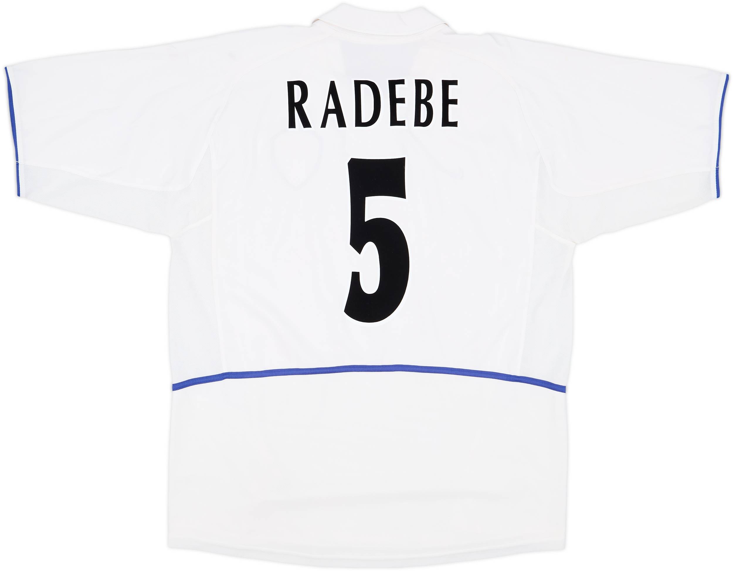 2002-03 Leeds United Home Shirt Radebe #5 - 8/10 - (XL)