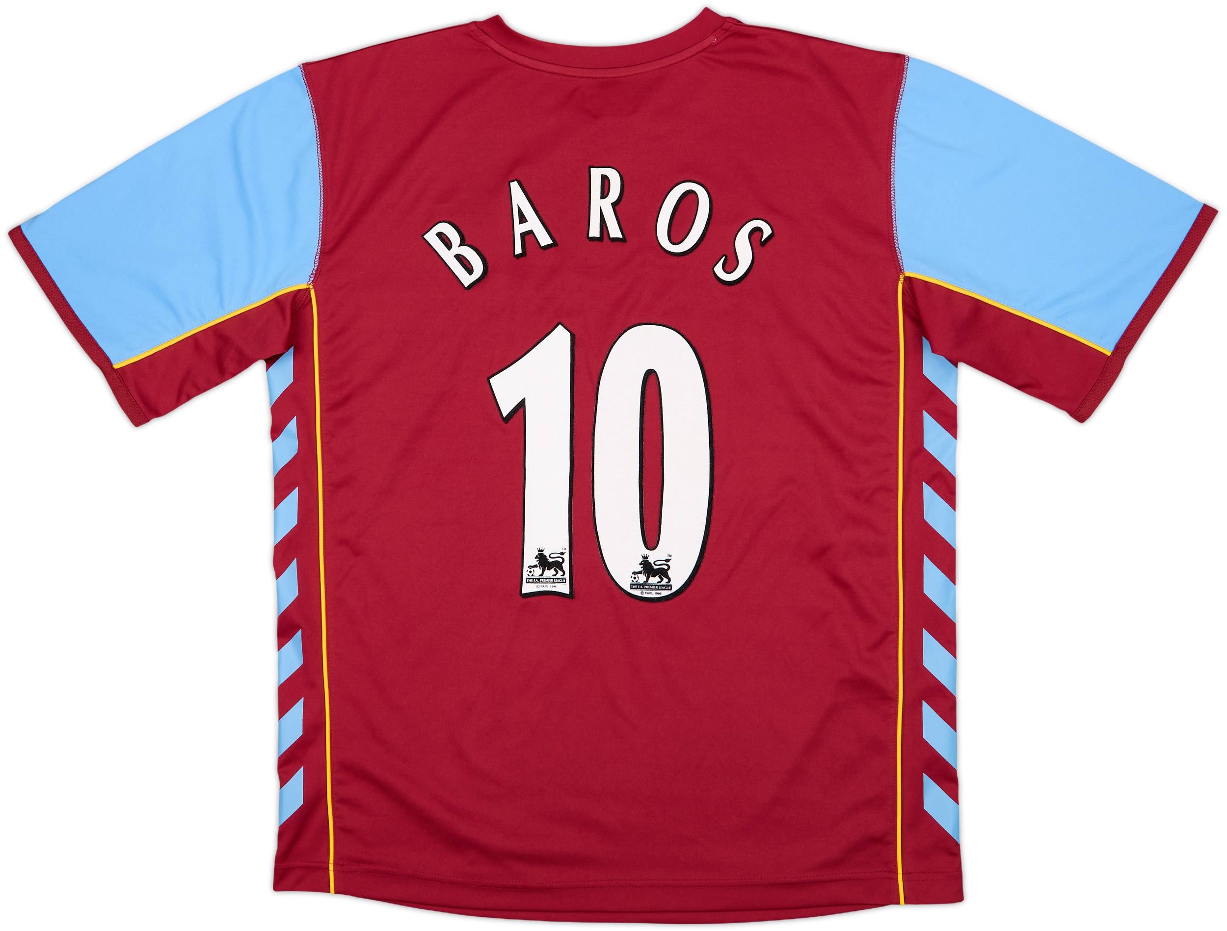 2005-06 Aston Villa Home Shirt Baros #10 - 8/10 - (M)