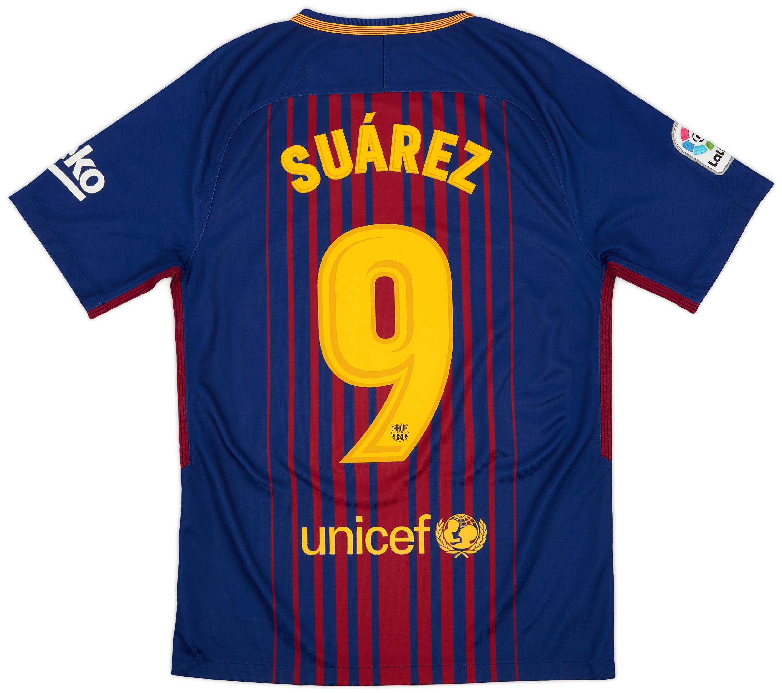 2017-18 Barcelona Home Shirt Suarez #9 - 9/10 - (S)