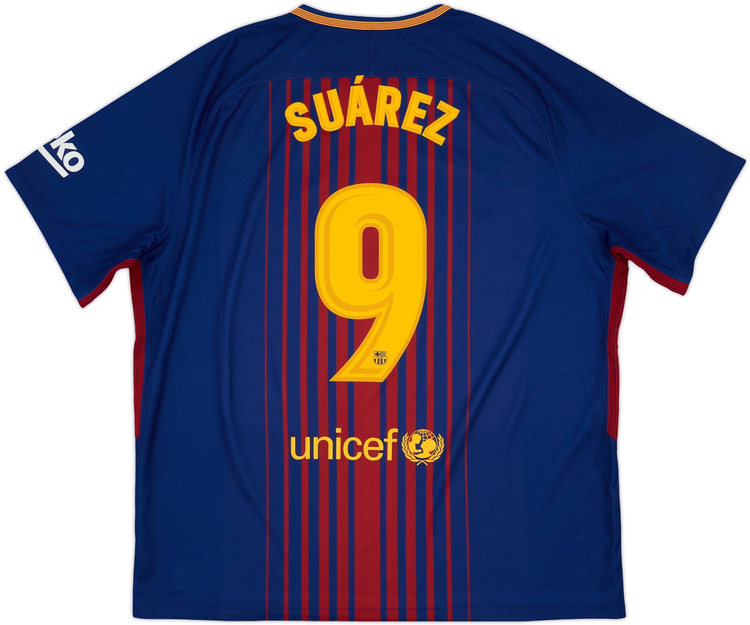 2017-18 Barcelona Home Shirt Suarez #9 - 9/10 - (XXL)
