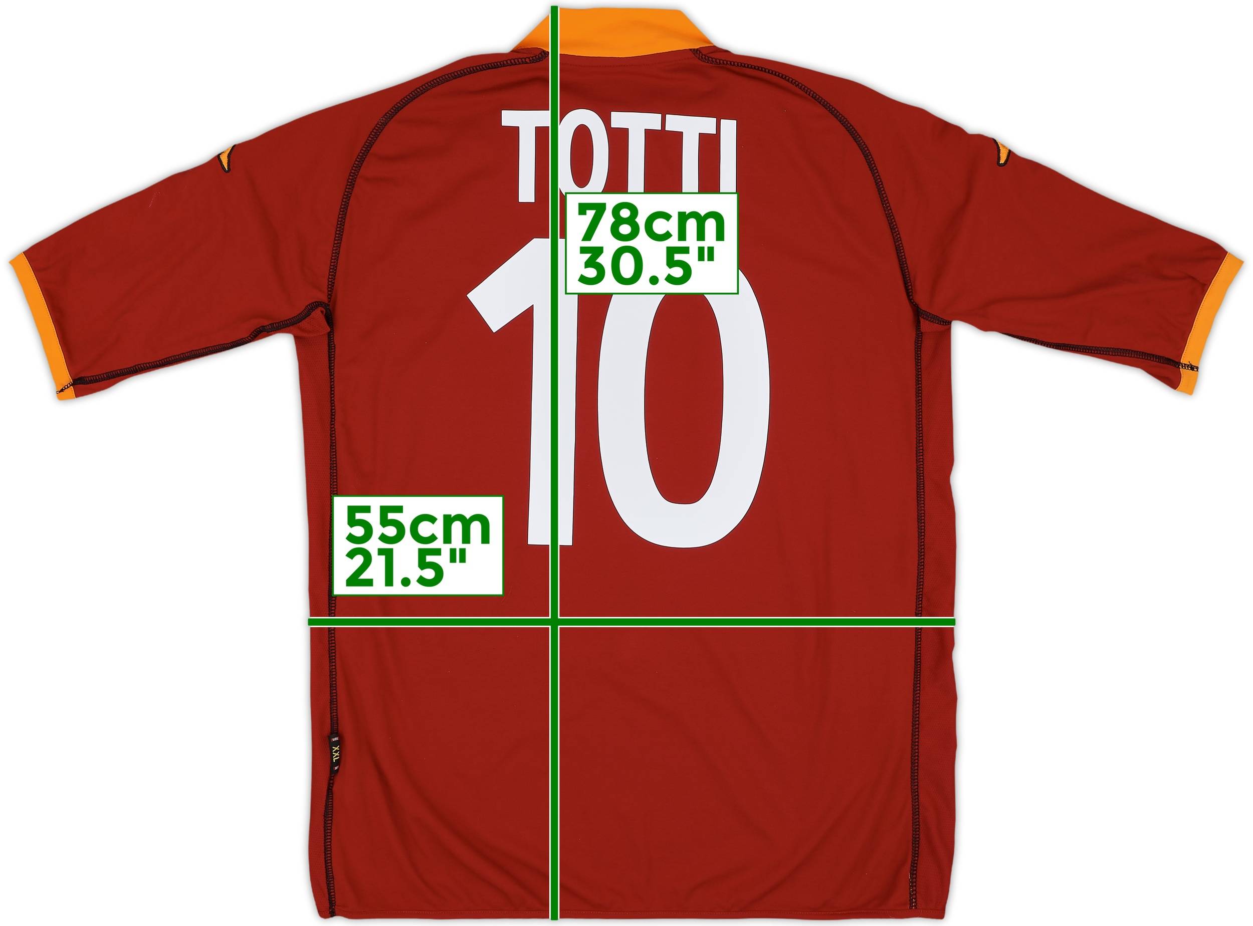 2002-03 Roma Home Shirt Totti #10 - 6/10 - (XXL)