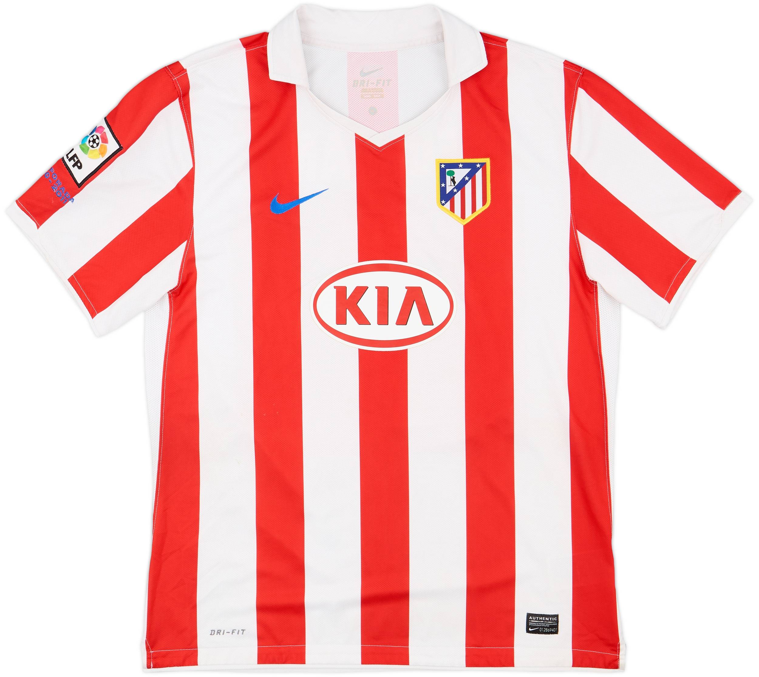 2010-11 Atletico Madrid Home Shirt Forlan #7 - 9/10 - (XL)