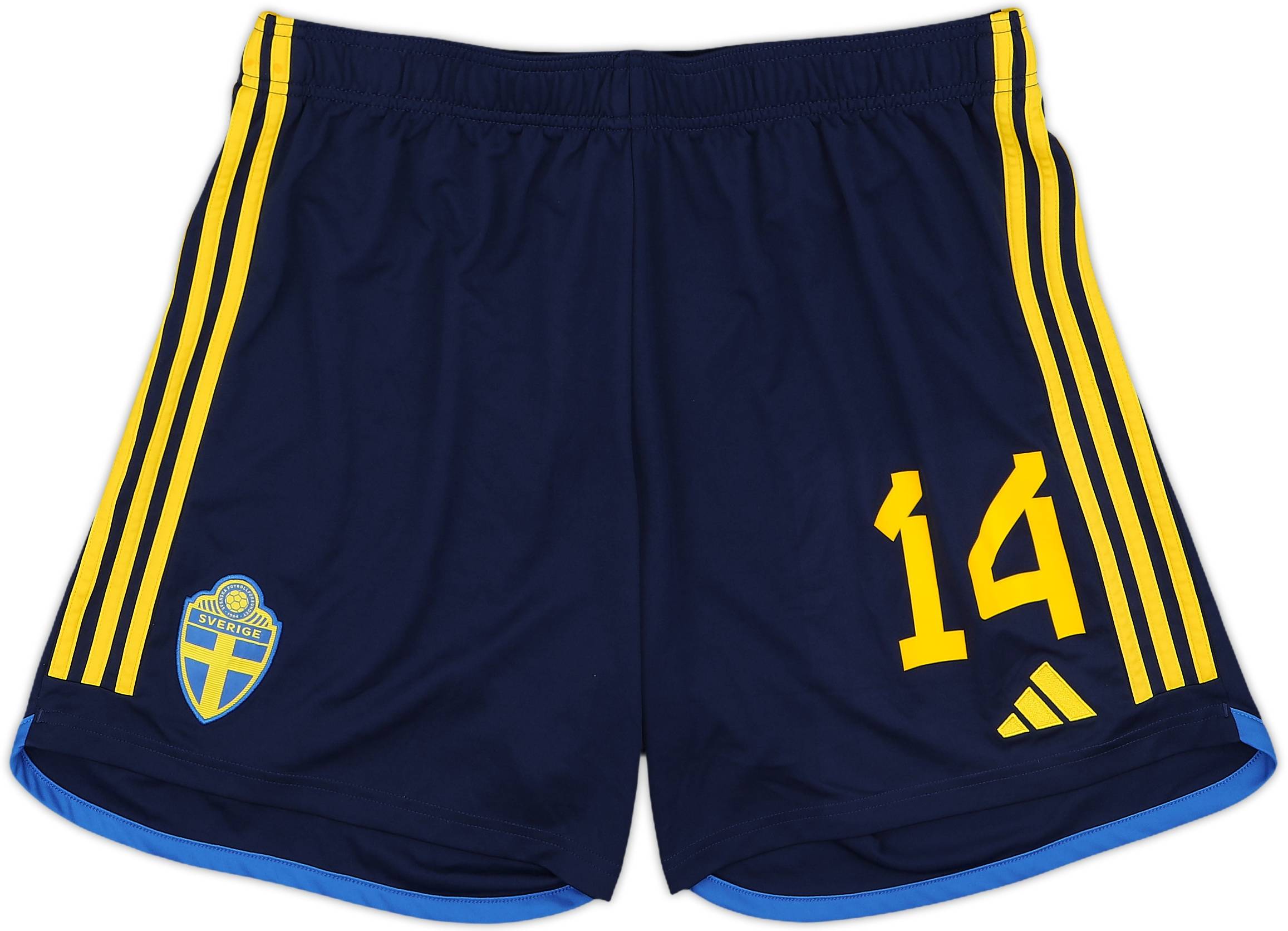 2022-23 Sweden Home Shorts #14 - 9/10 - (XL)