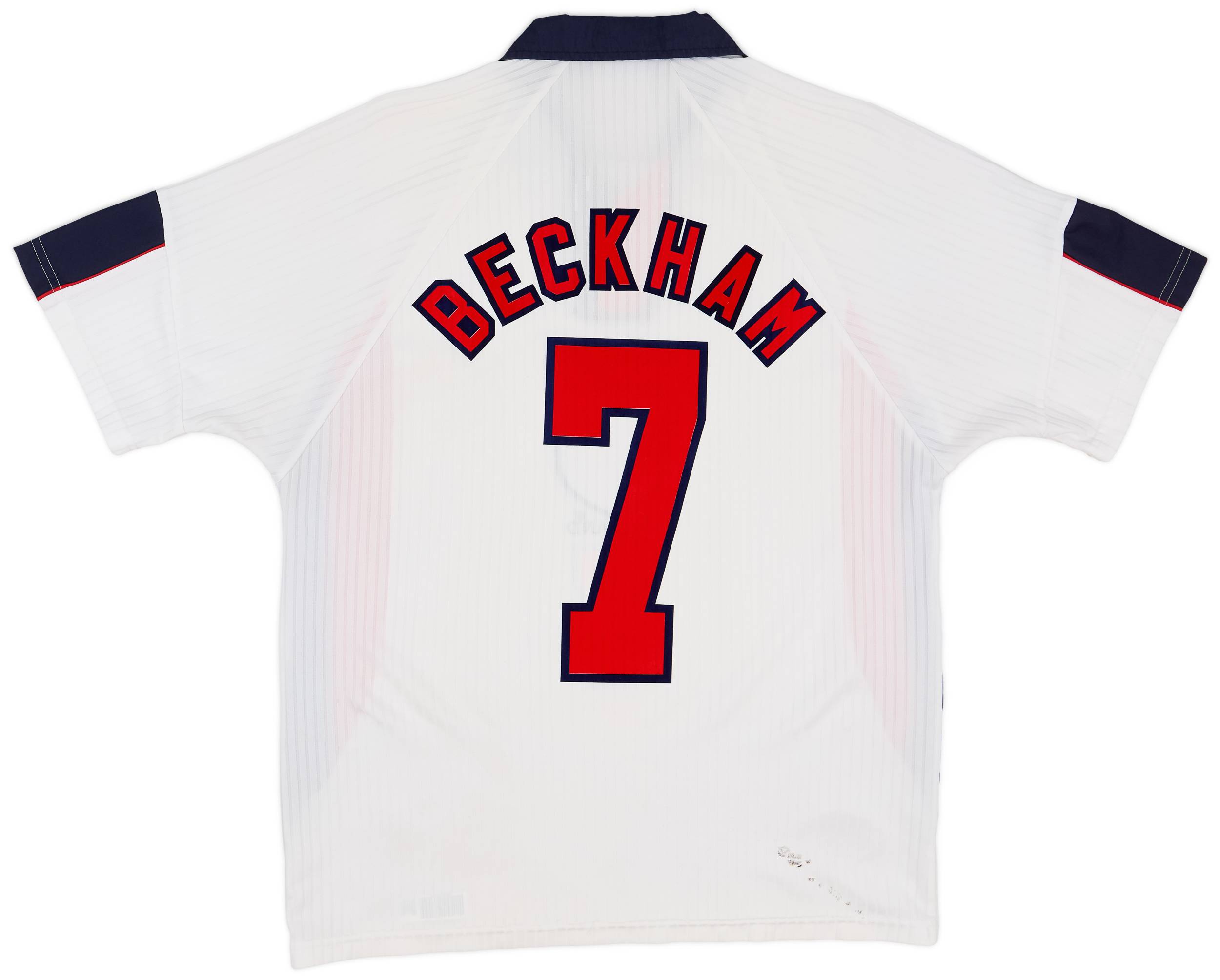 1997-99 England Home Shirt Beckham #7 - 5/10 - (M)