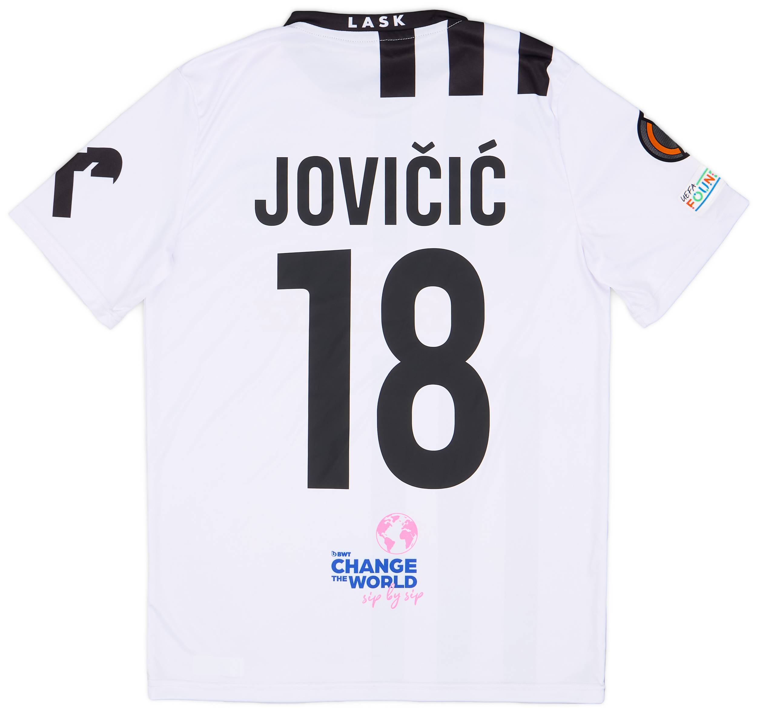 2023-24 LASK Match Issue European Home Shirt Jovicic #18