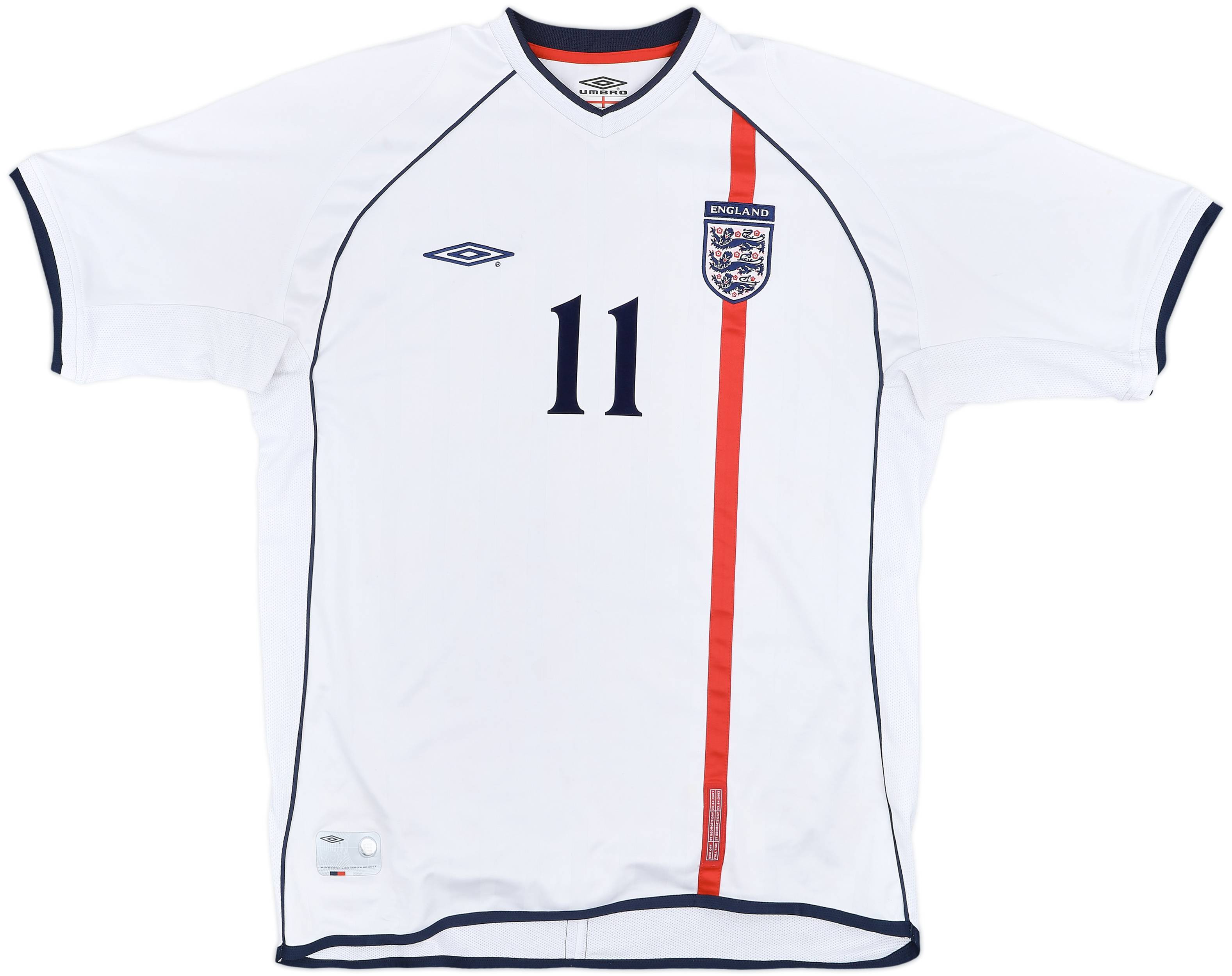 2001-03 England Home Shirt Heskey #11 - 7/10 - (XL)