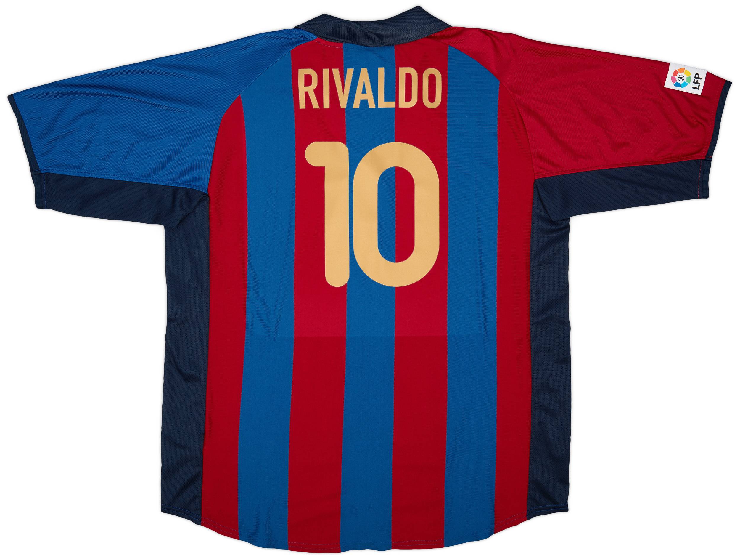 2001-02 Barcelona Home Shirt Rivaldo #10 - 9/10 - (XXL)