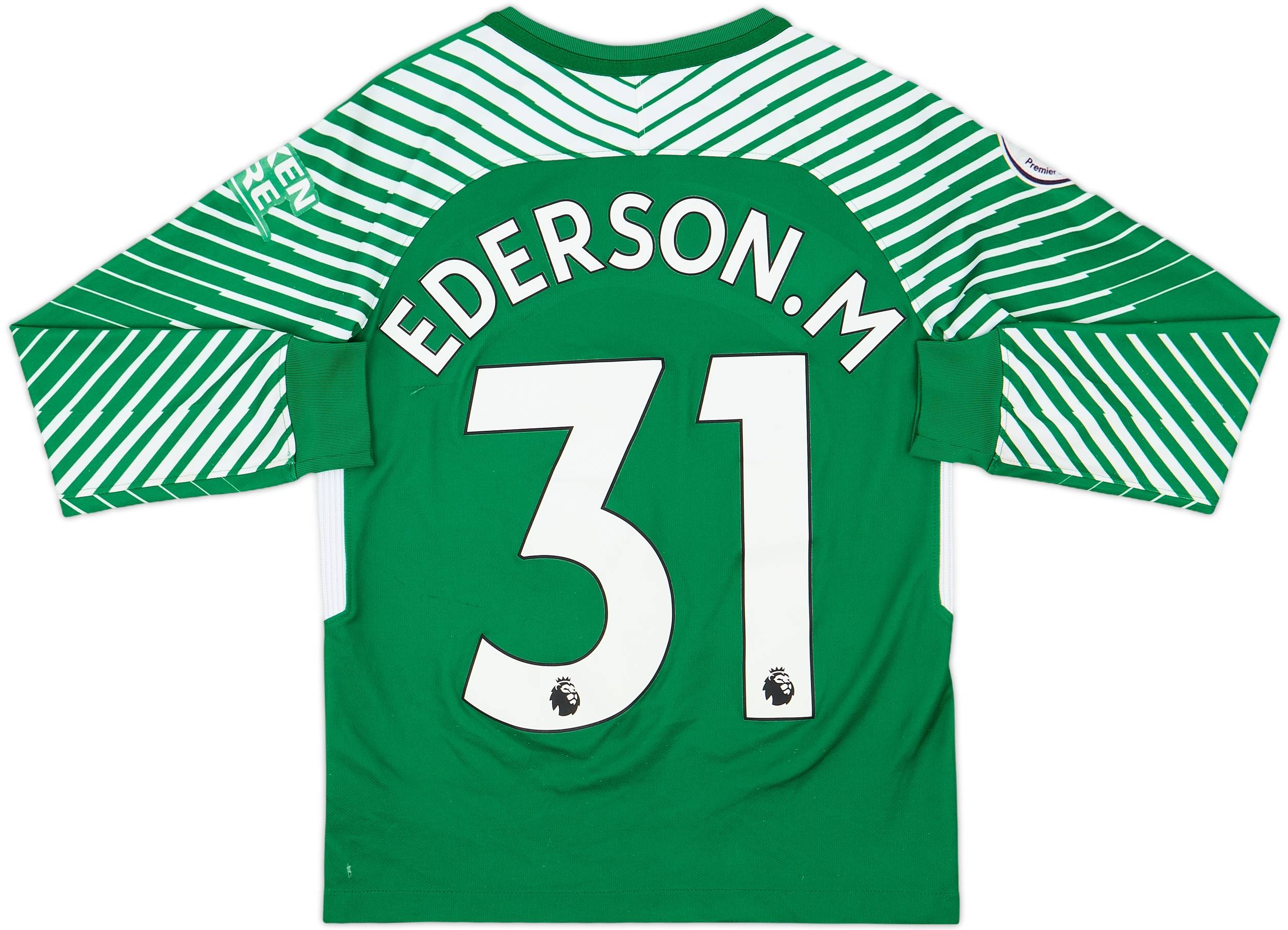 2017-18 Manchester City GK Shirt Ederson.M #31 - 7/10 - (S.Boys)